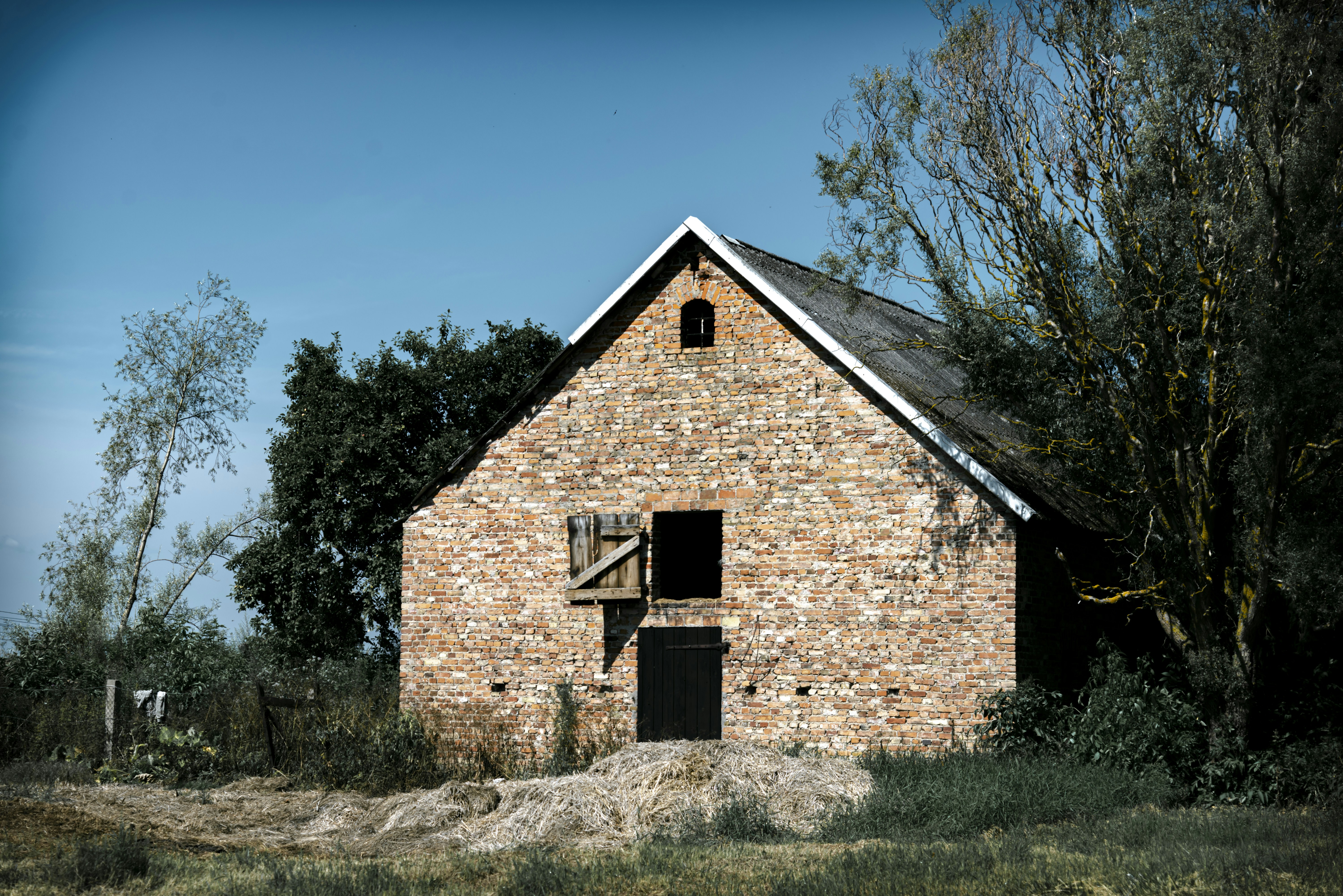 Sunlit Brick Barn Reclaiming the Field