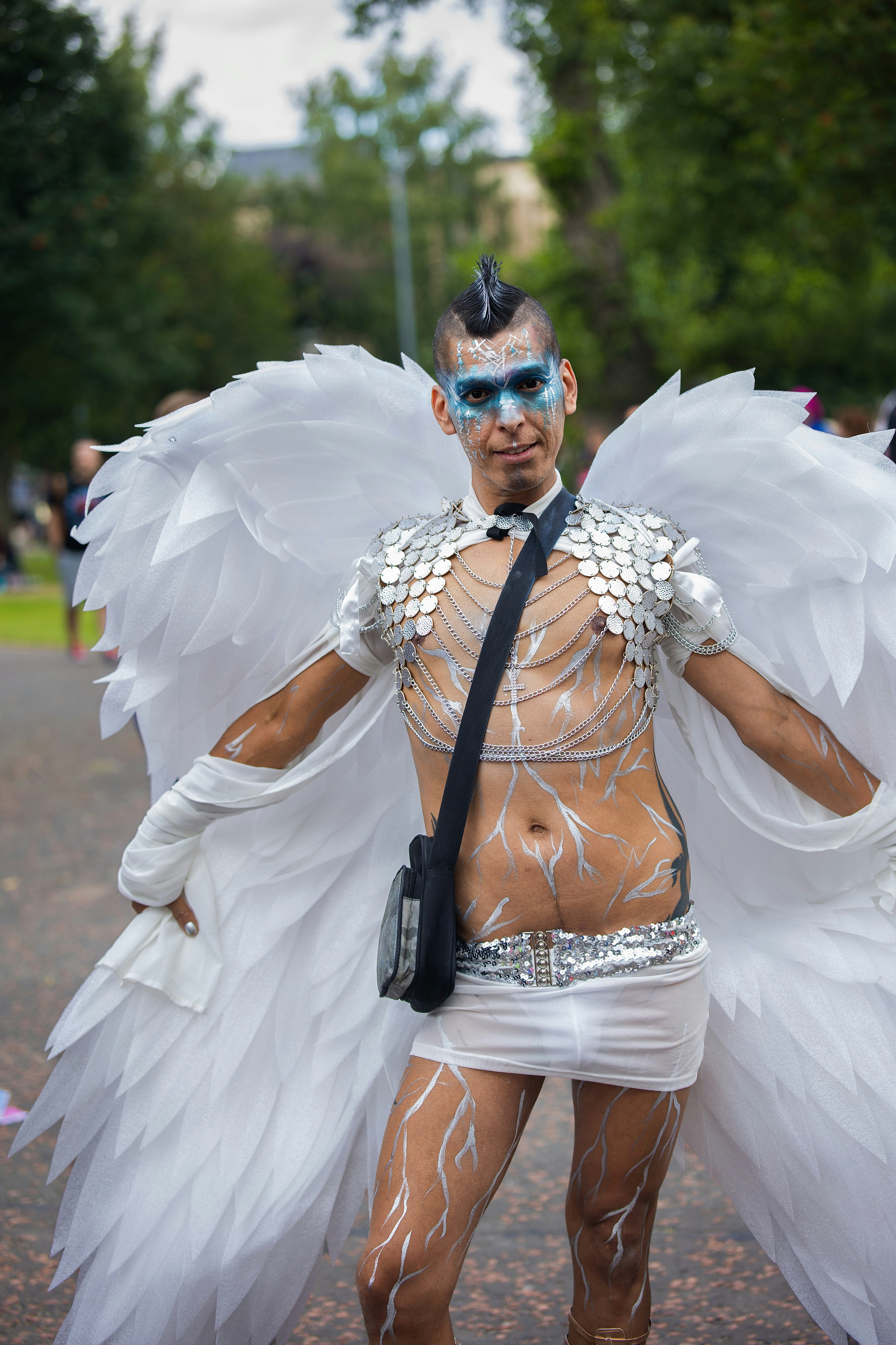 Winged Display: A Fantastical Performer Steps into the Spotlight