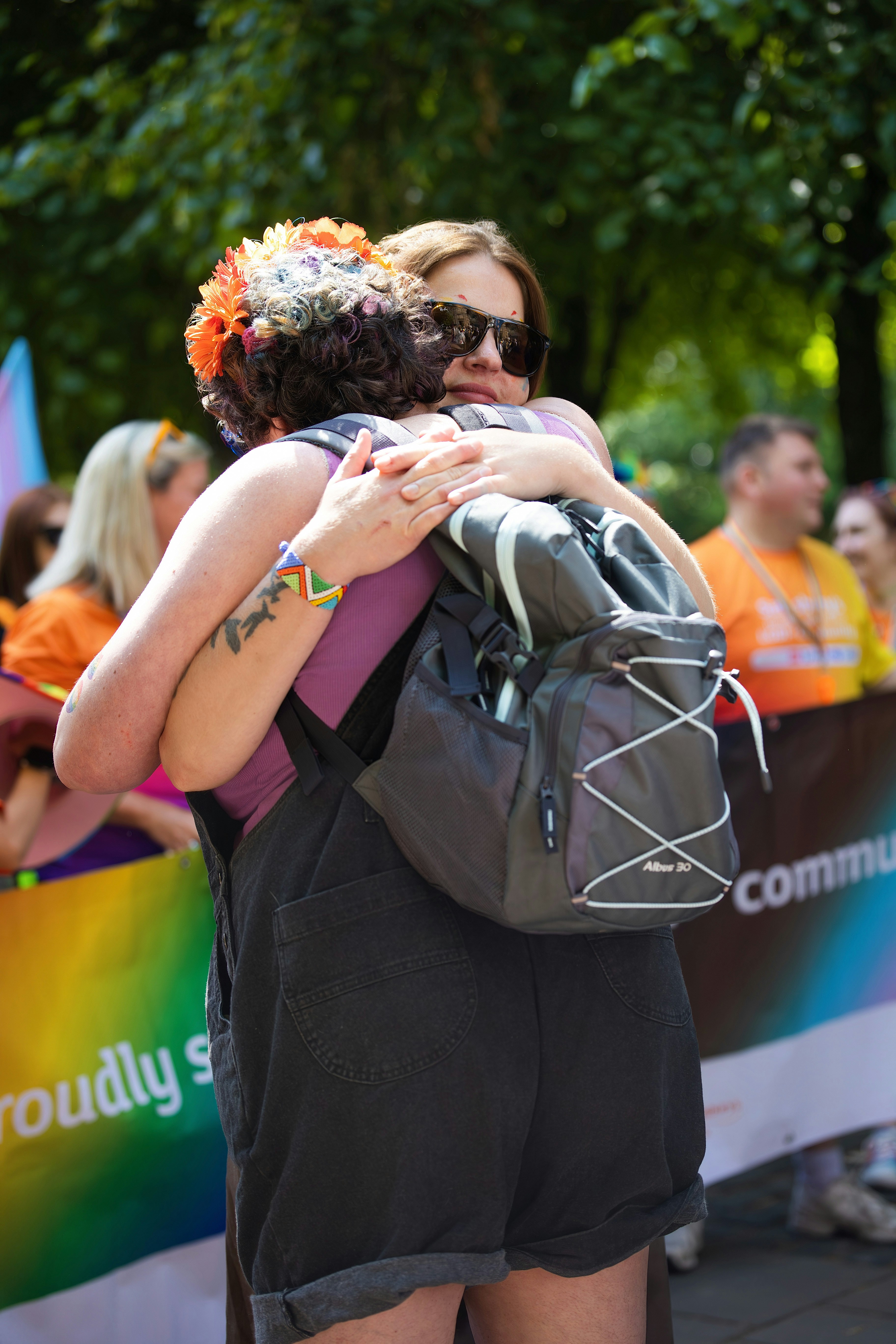 Warm Embrace at the Pride Parade
