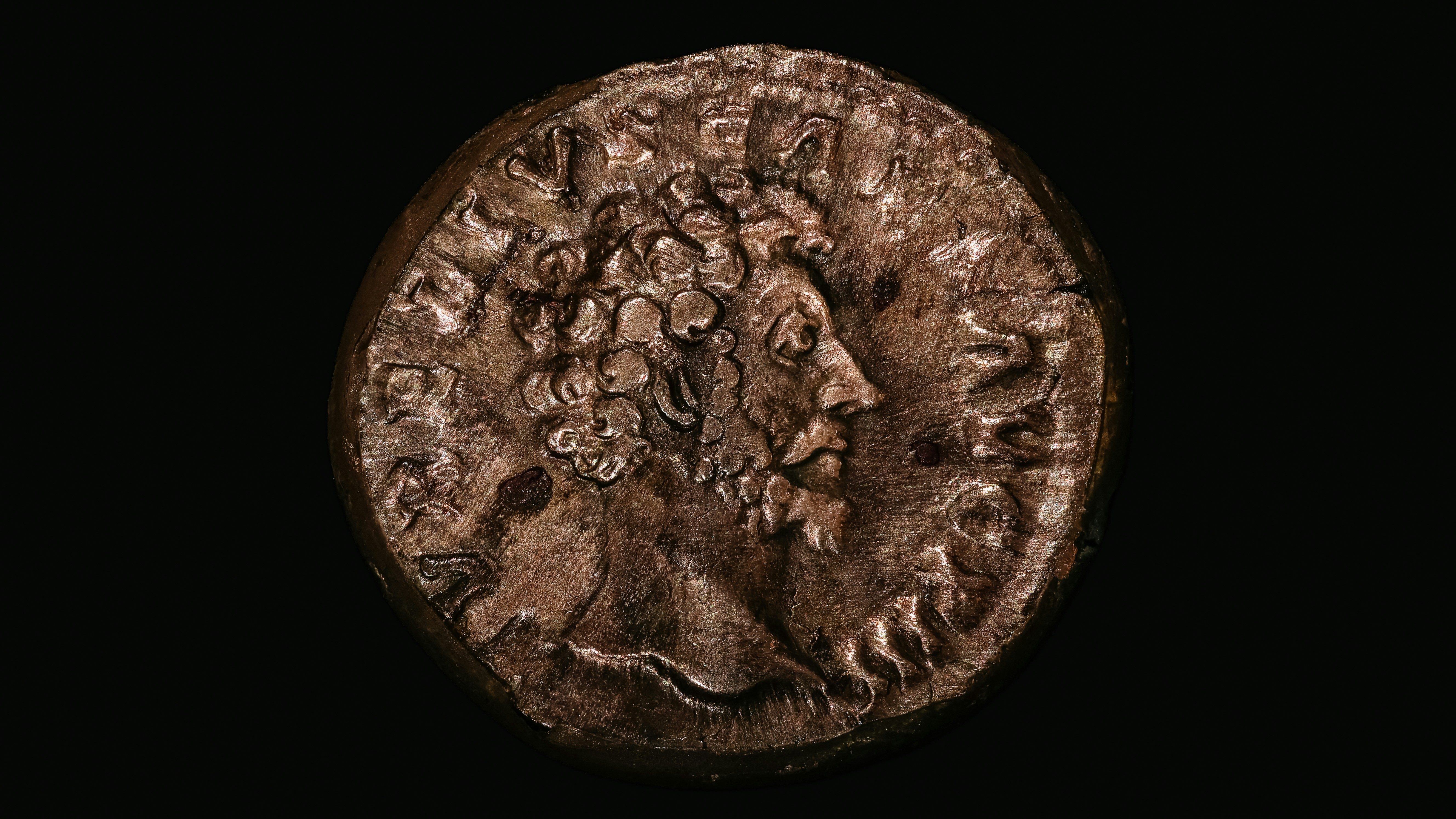 Ancient Portrait in Copper: a lone coin’s profile under soft light