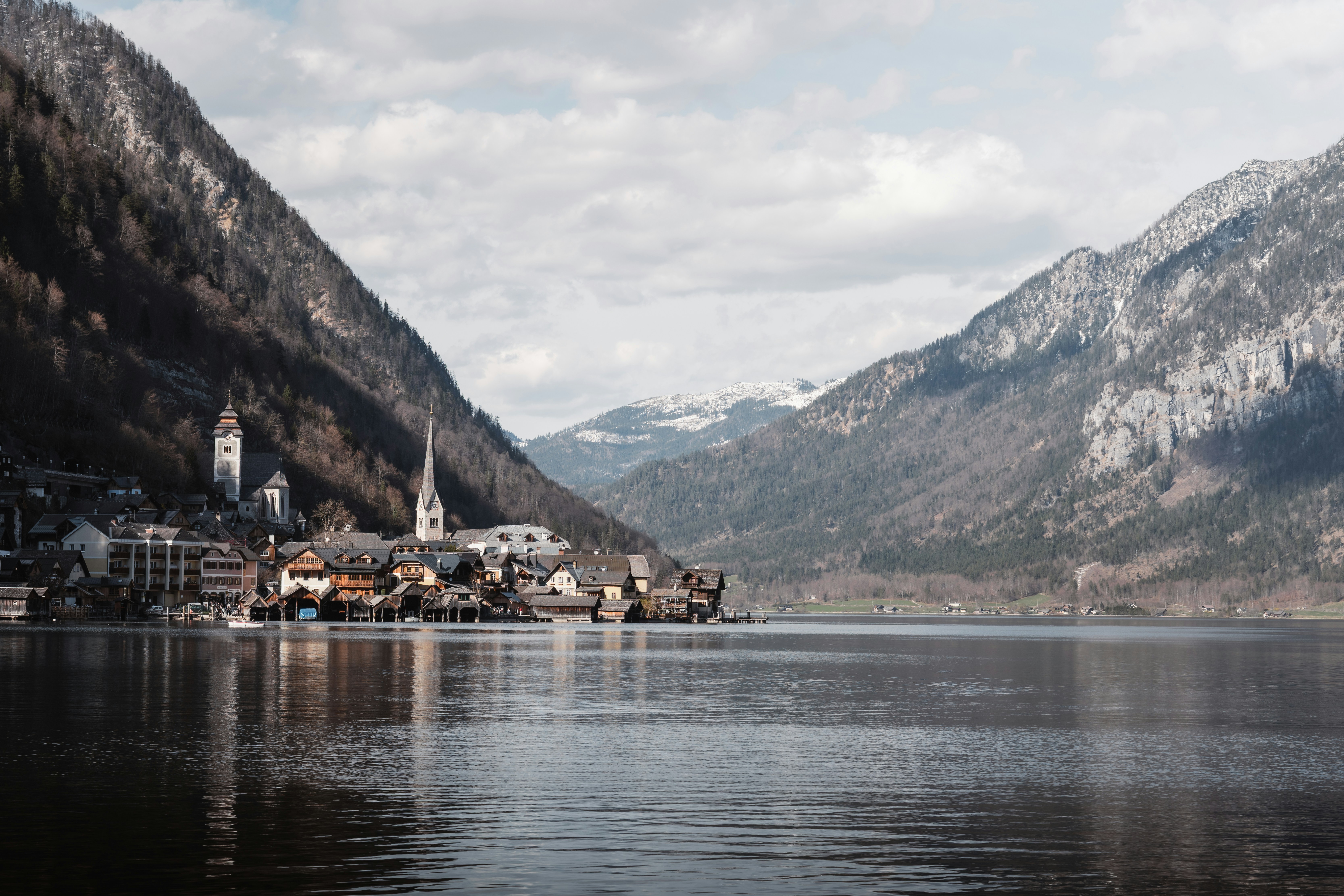 Alpine Village by the Quiet Fjord