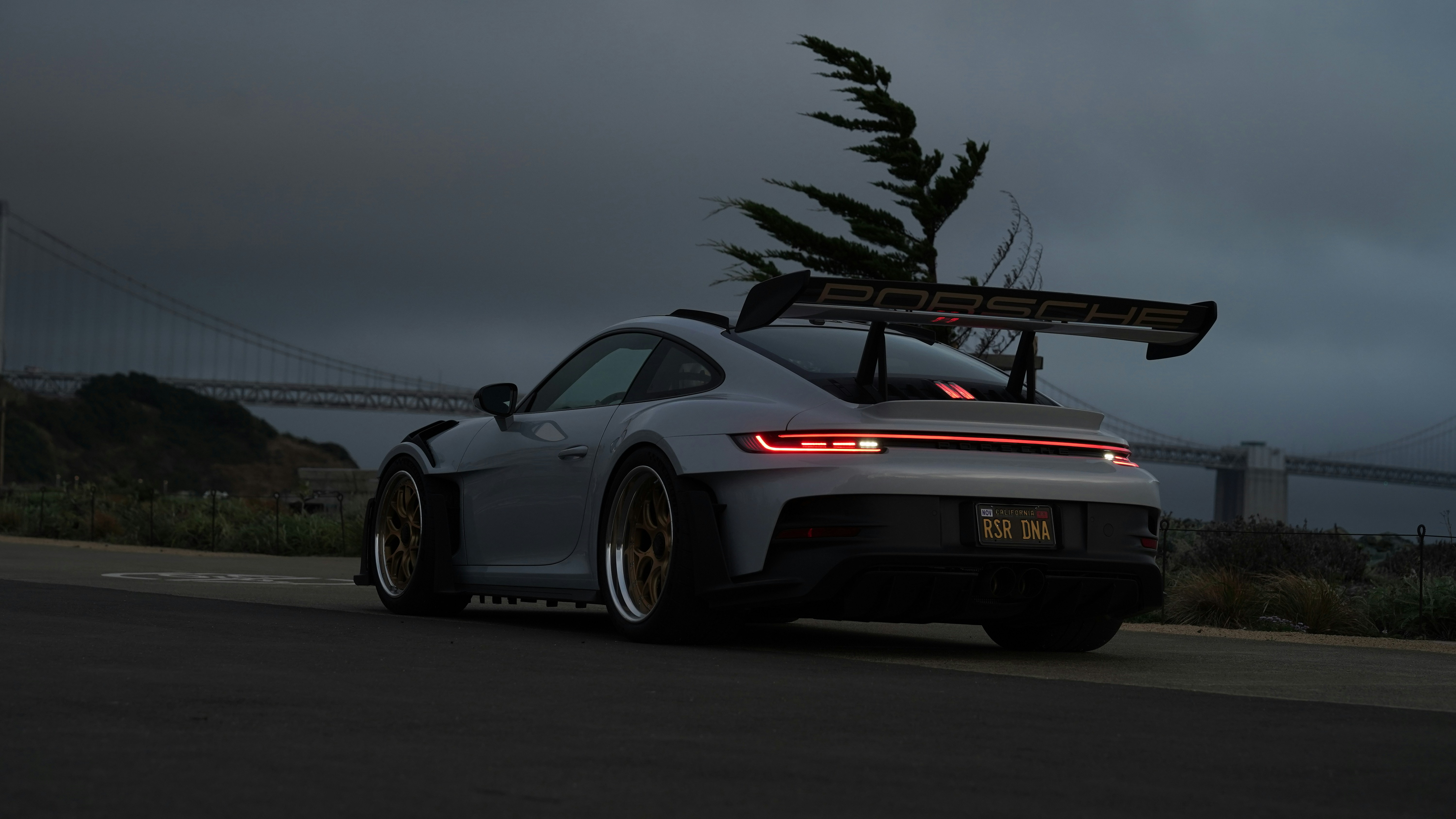 Rear-Engine Thunder: A Porsche RSR Silhouette in Low Light