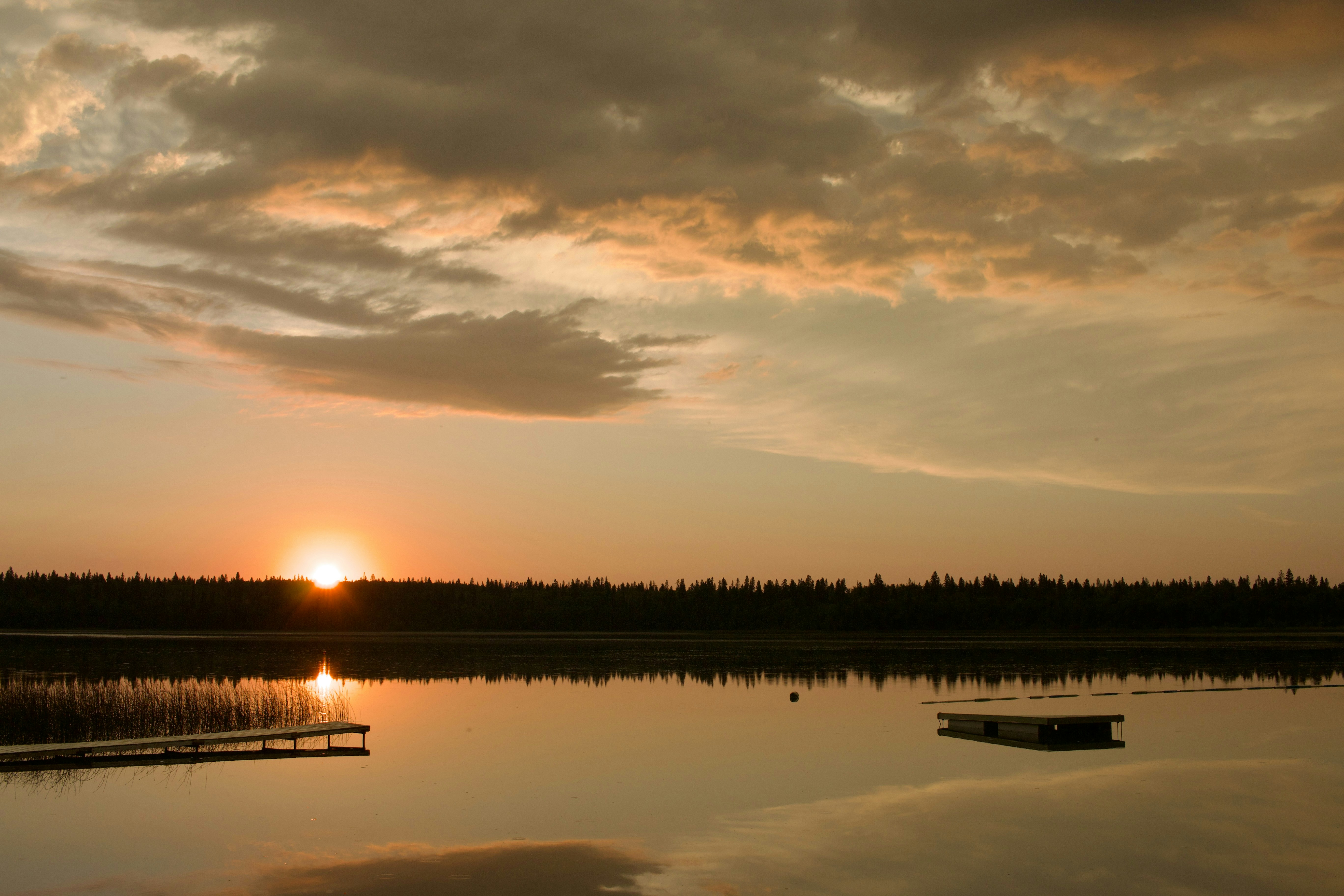 Sunset Quiet on the Still Lake