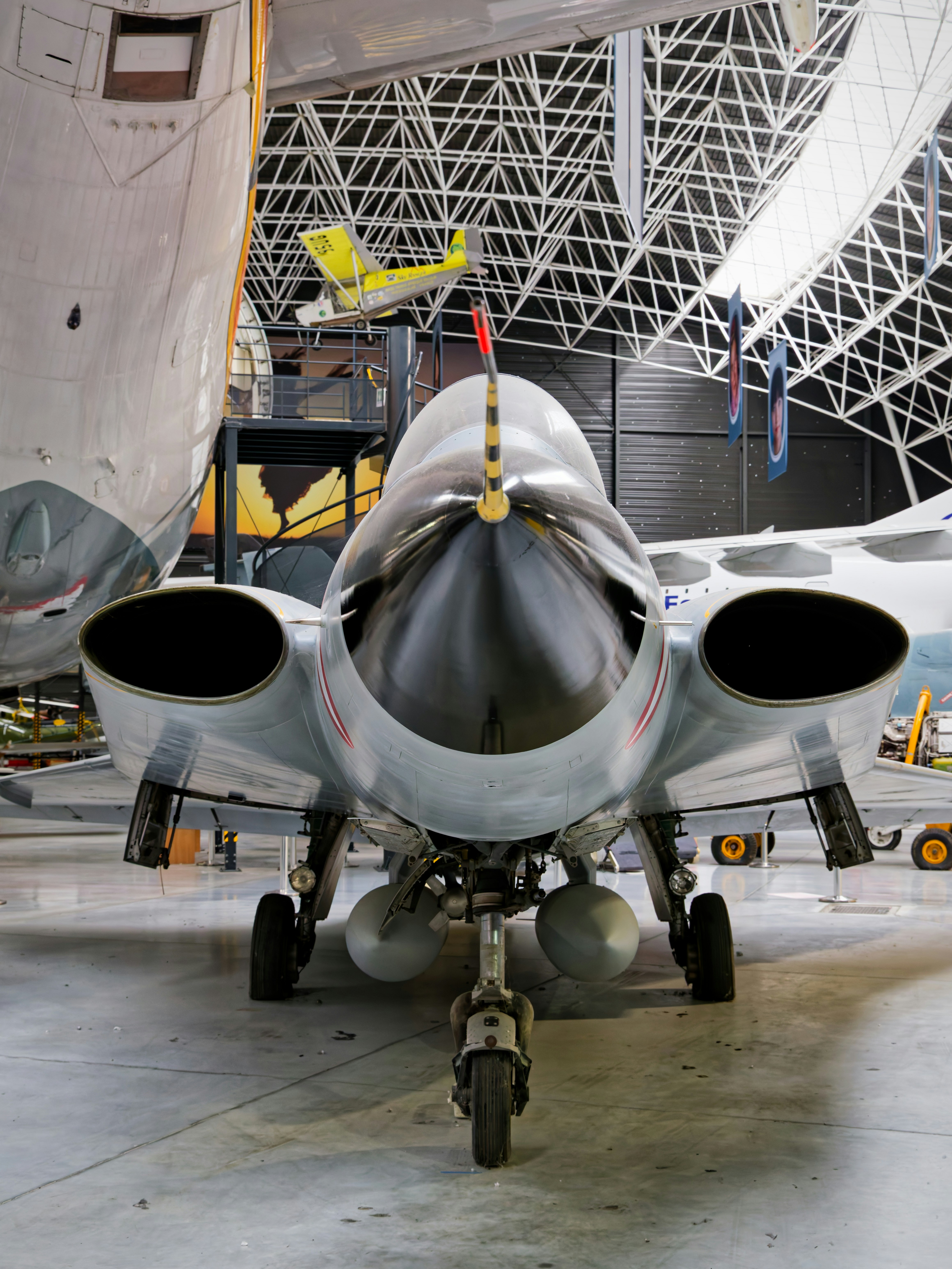 Front-On Jet: The Intake, Landing Gear, and Hangar Framing