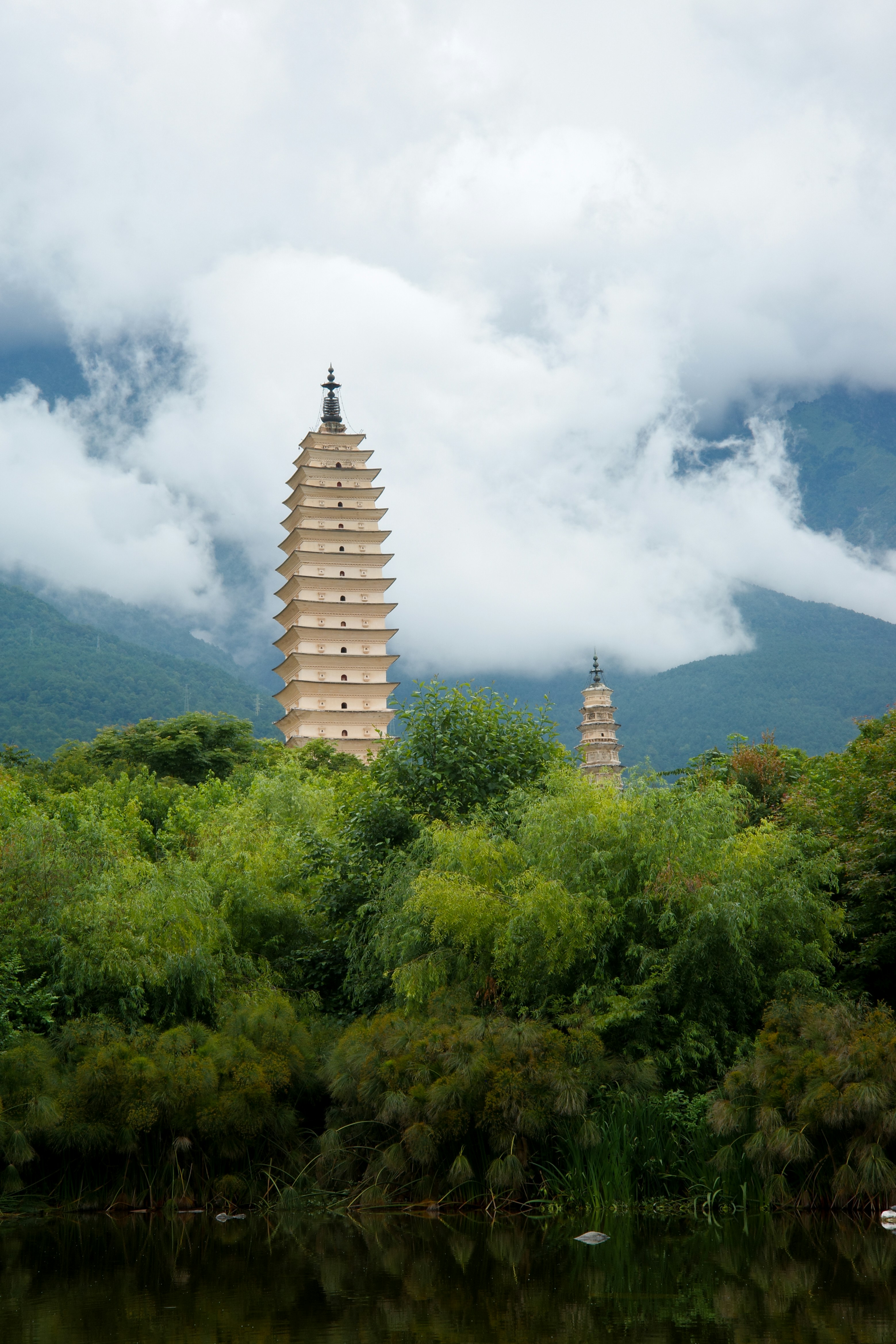 Pagodas among the Clouds: A Stone Stele Rising from Green