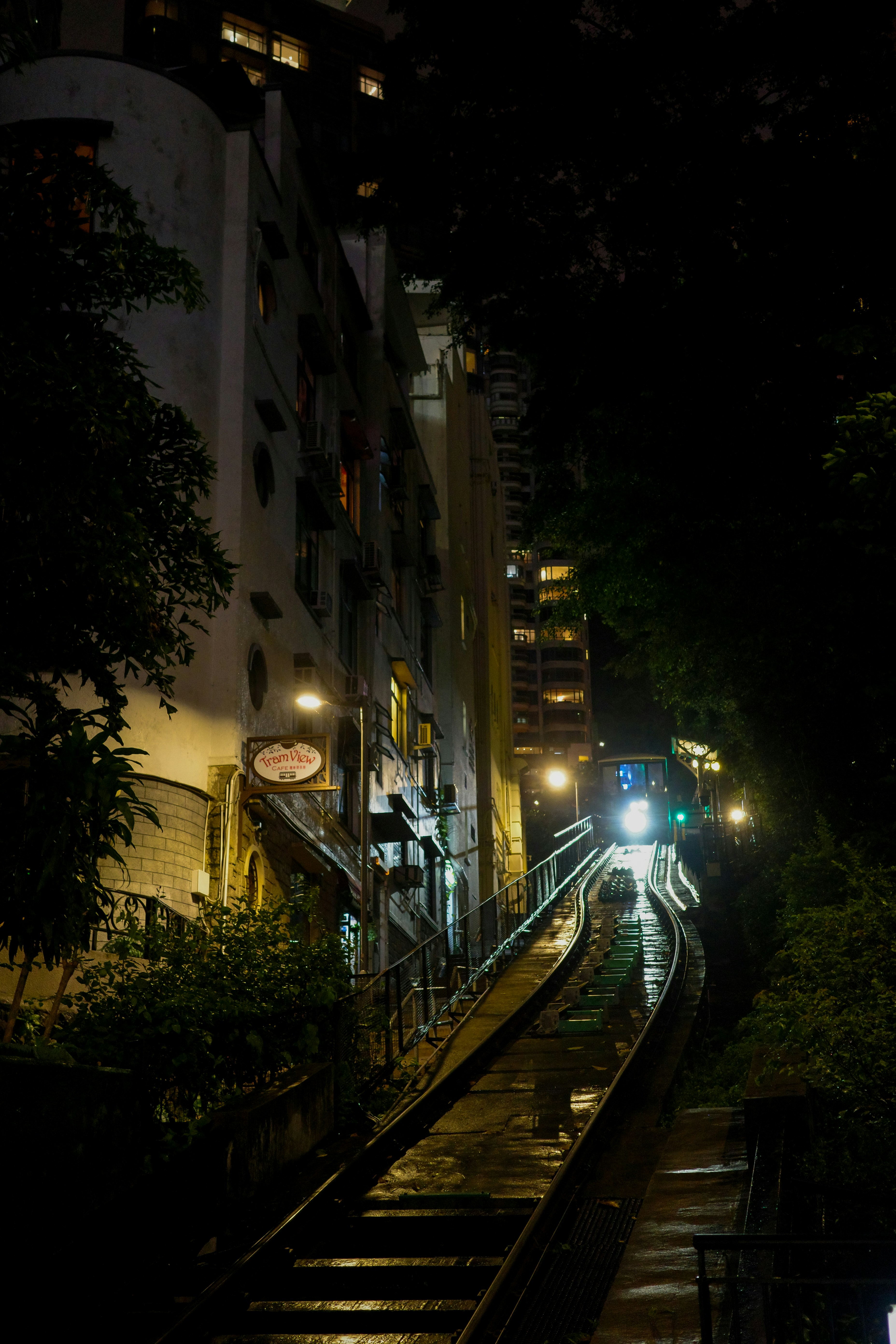 Night Funicular: A Quiet Climb Through Neon and Steam
