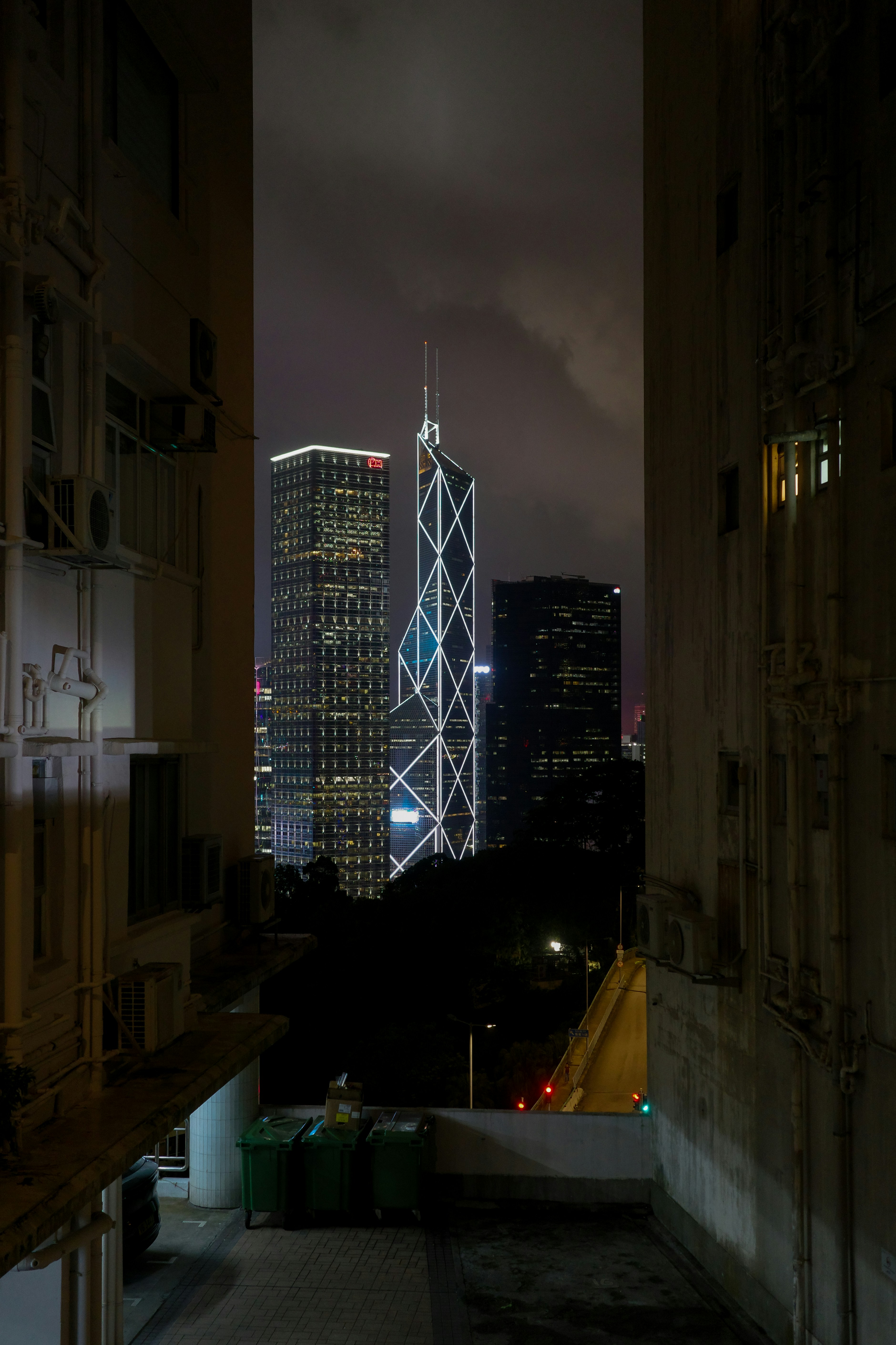 Night Corridor to a City Icon