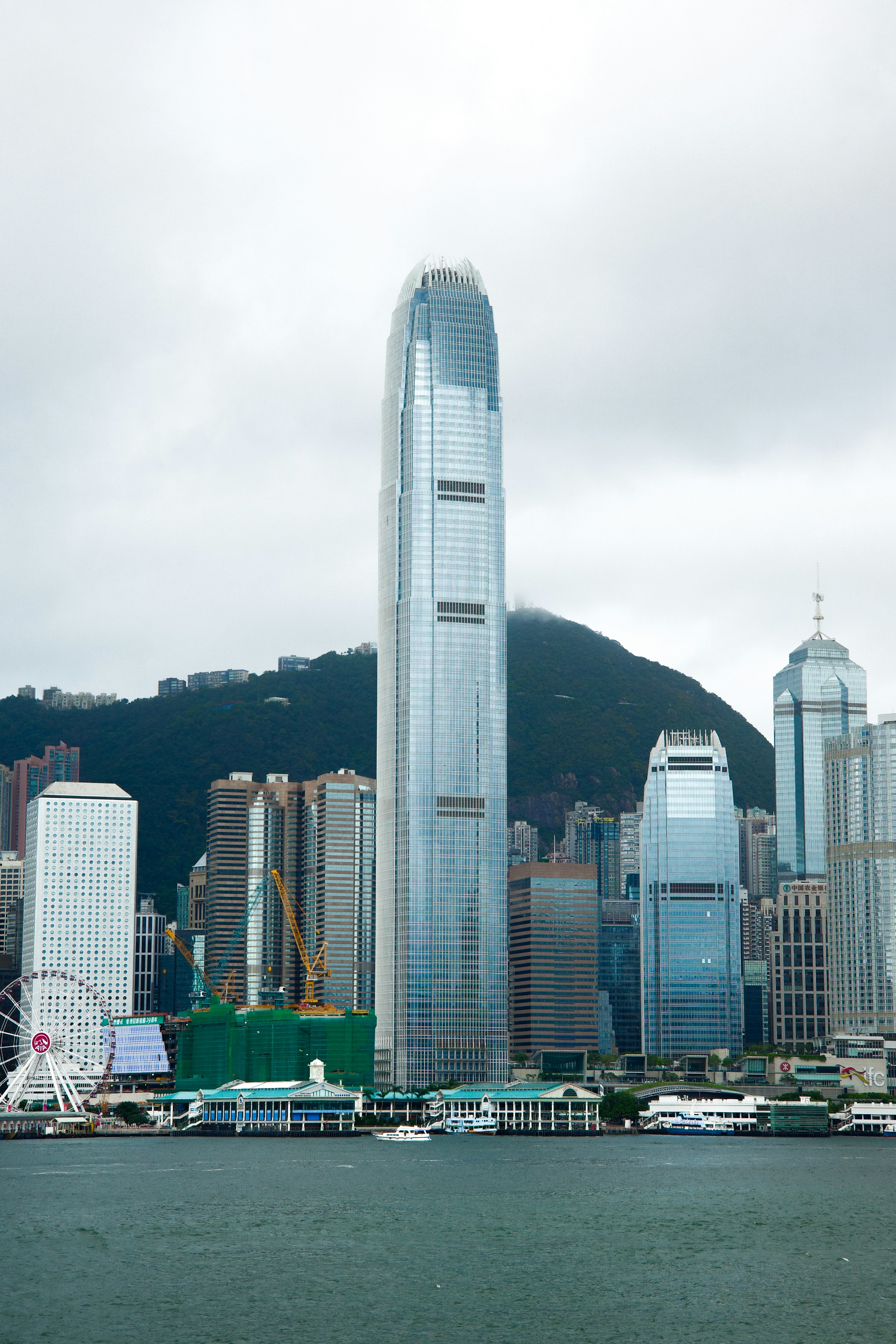 Twin-Tower Silhouette Over Kowloon Bay