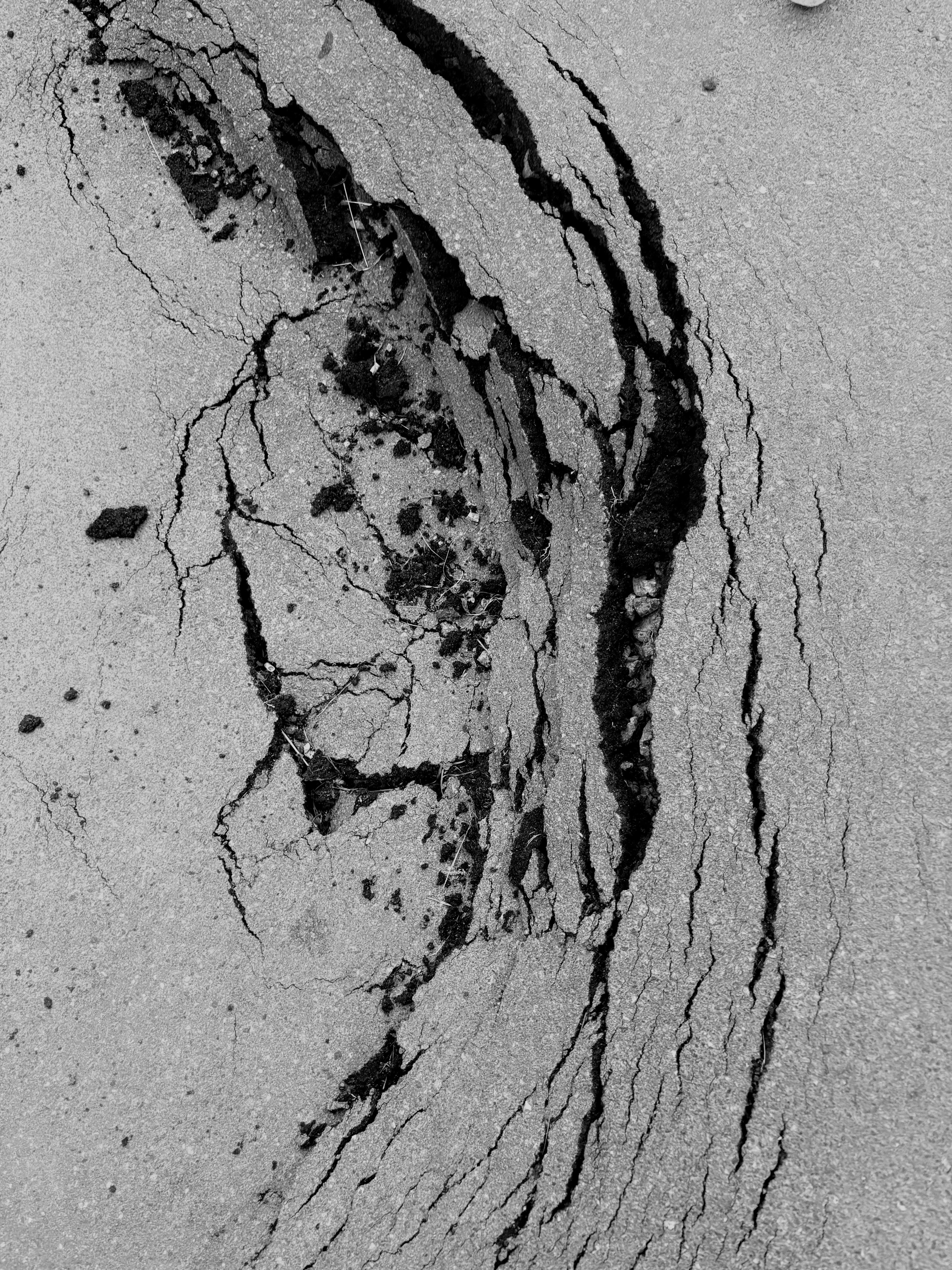 Rift in the Road: Concentric Cracks Carved by Time
