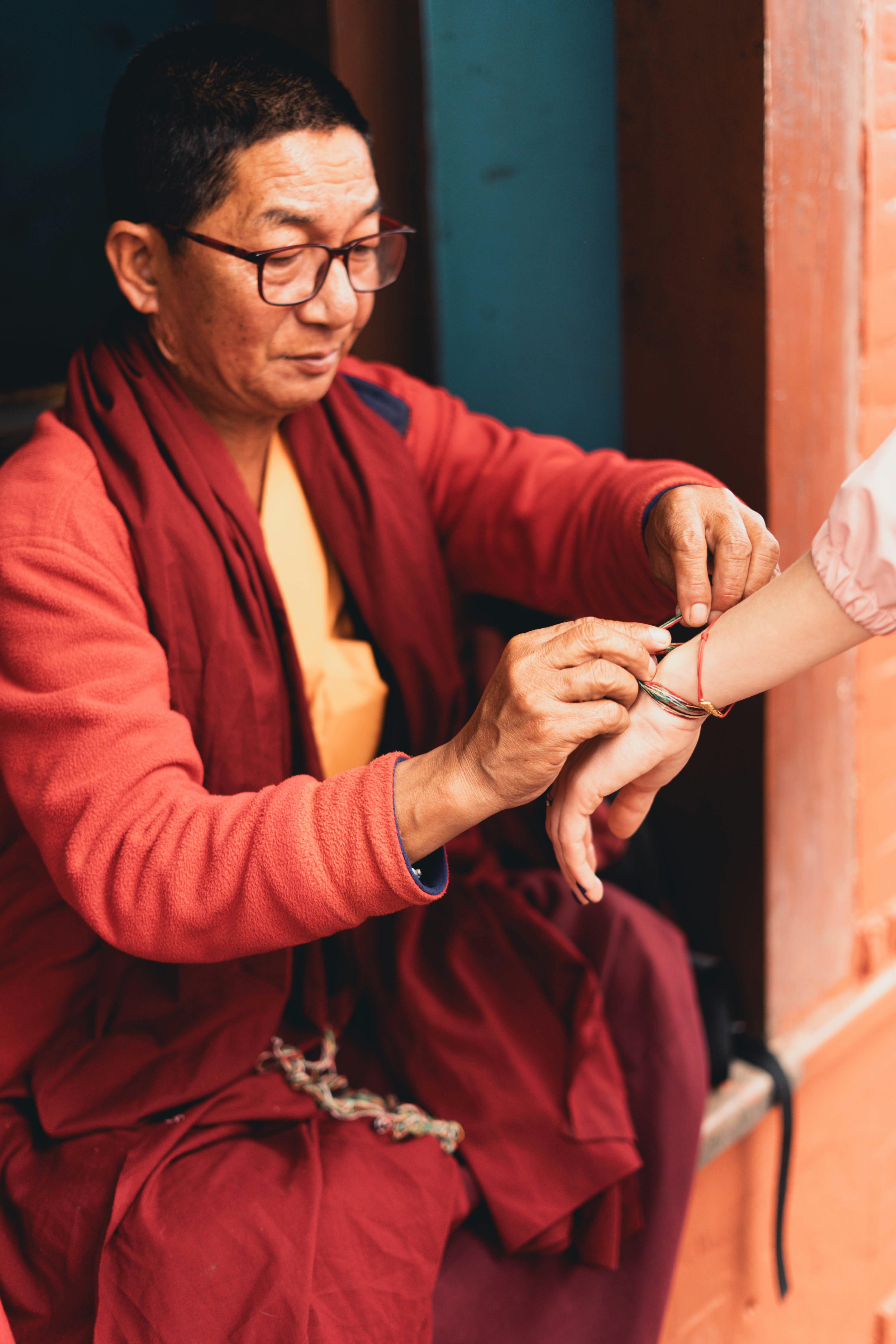 Bracelet Exchange in a Quiet Doorway