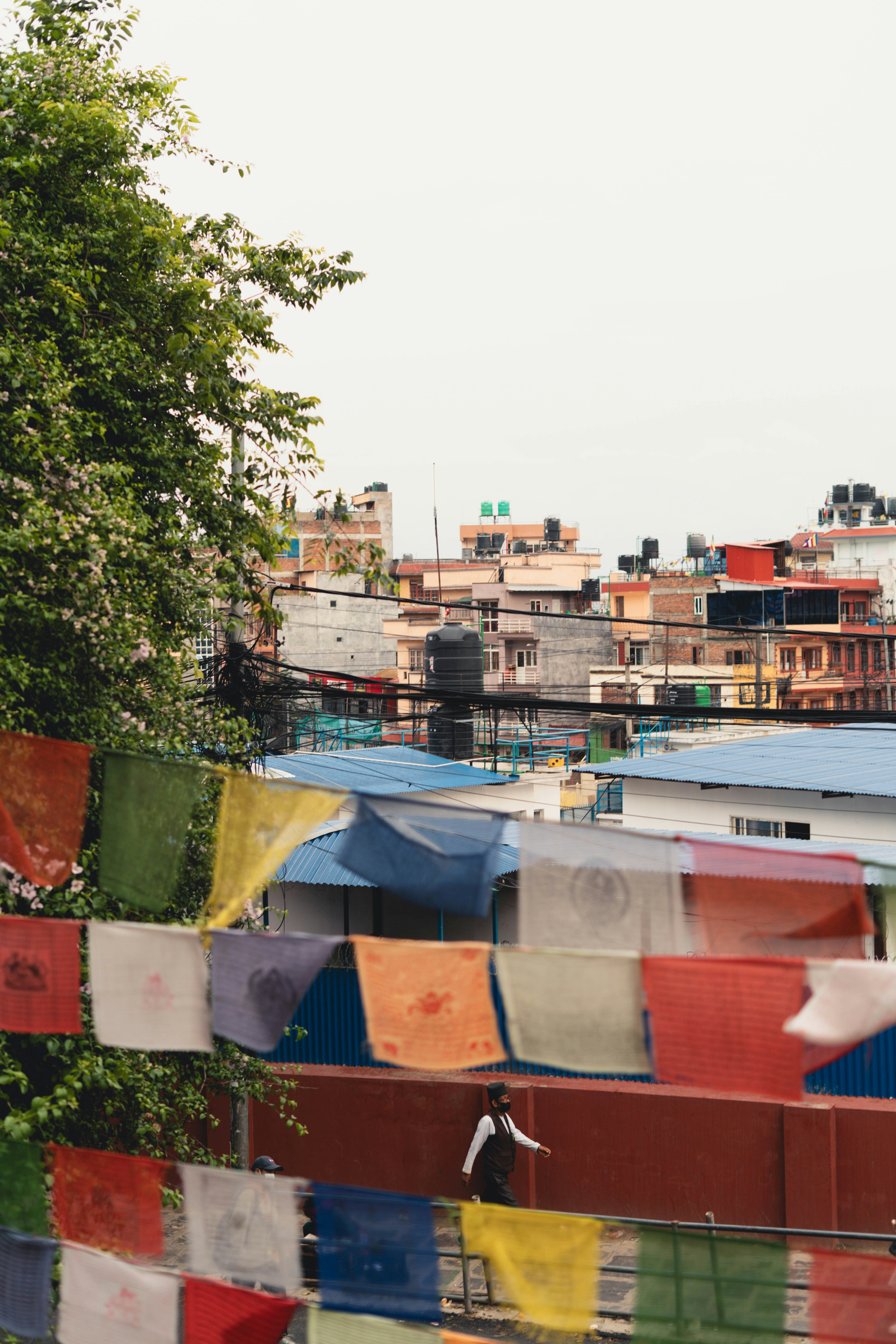 Clotheslines in the Urban Afternoon: Colors across the Rooftops