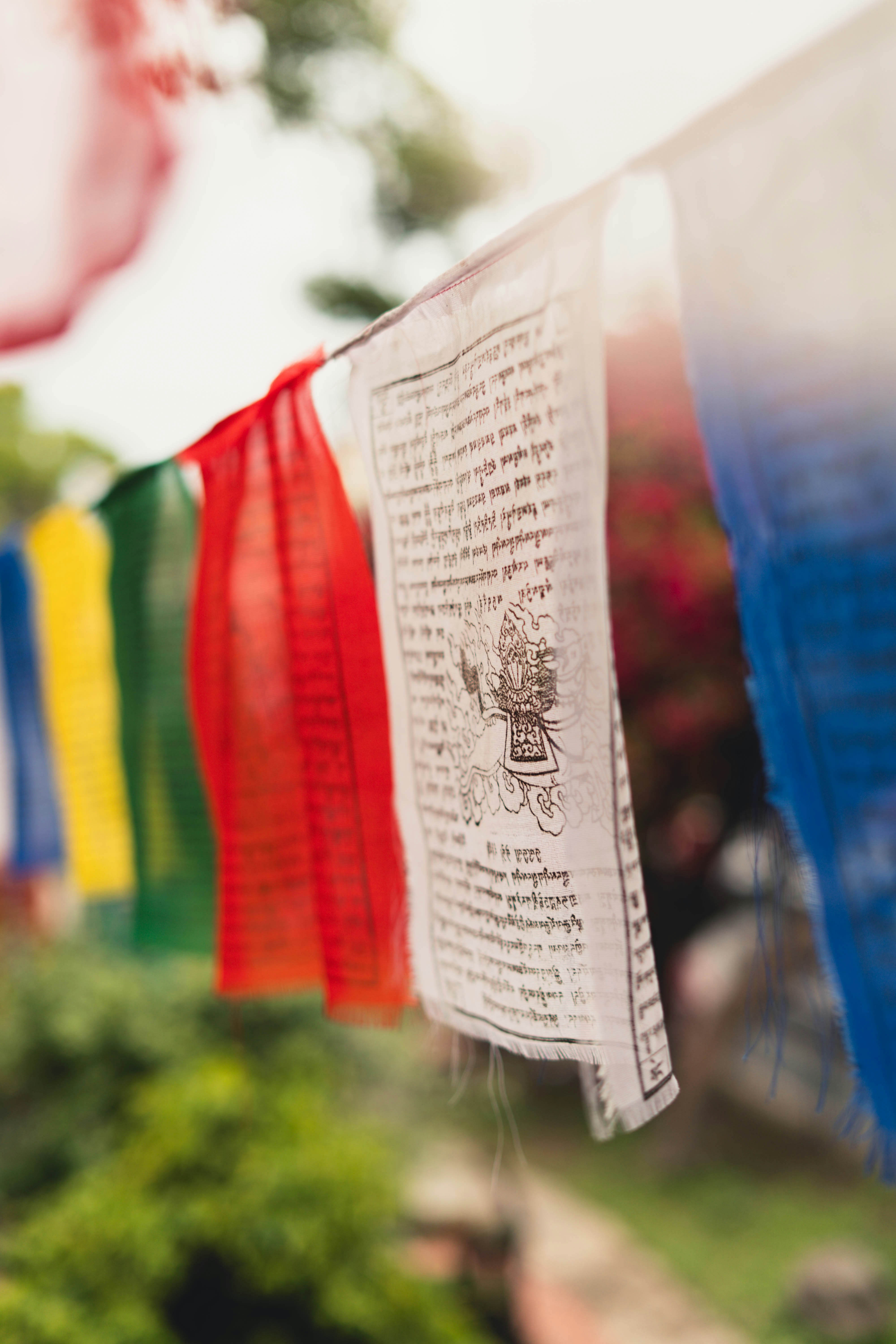Threads of Color: Prayer Flags in Soft Focus