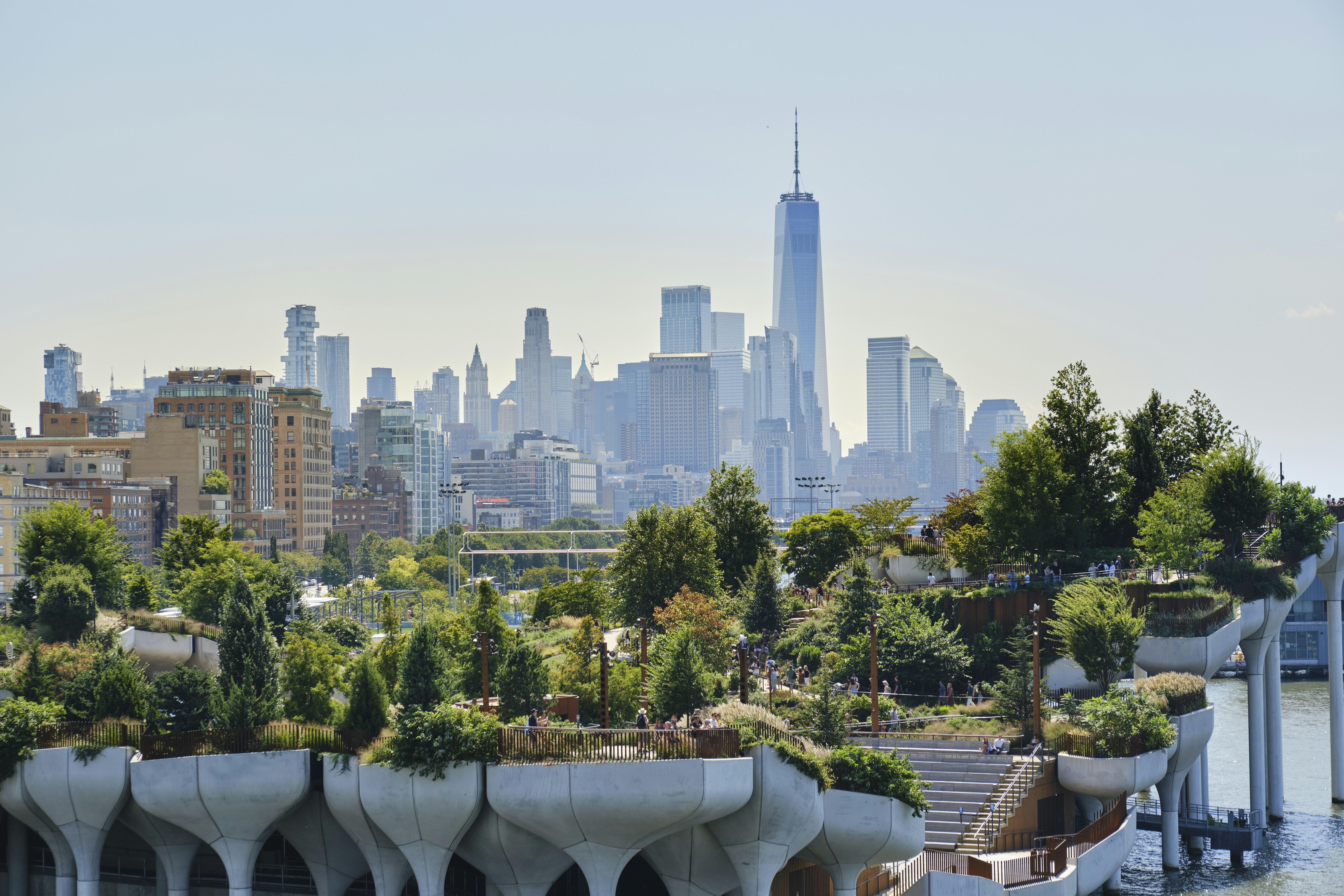 Terraced cityscape: gardens perched above a modern skyline