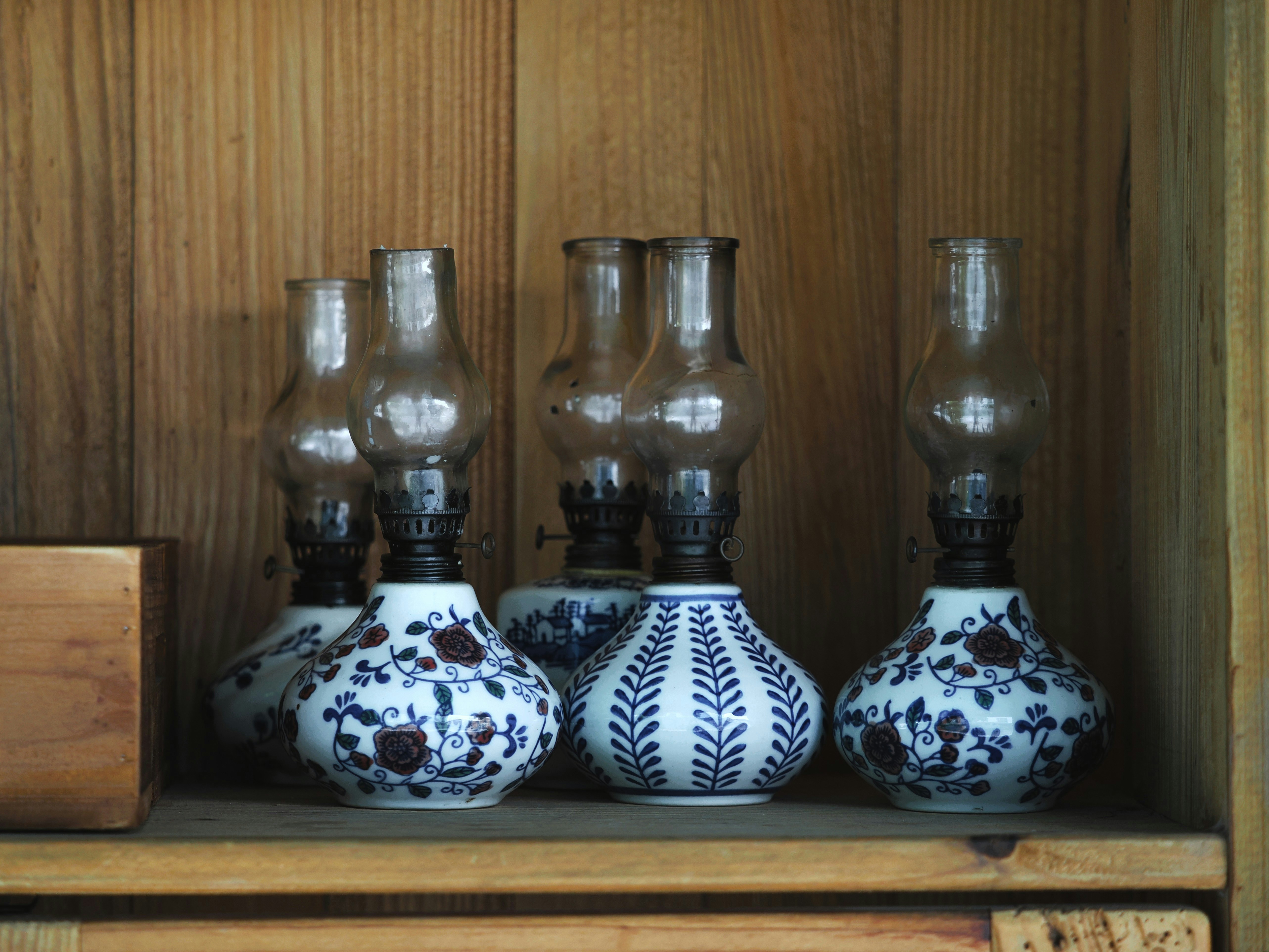 Porcelain Flora in a Wooden Niche
