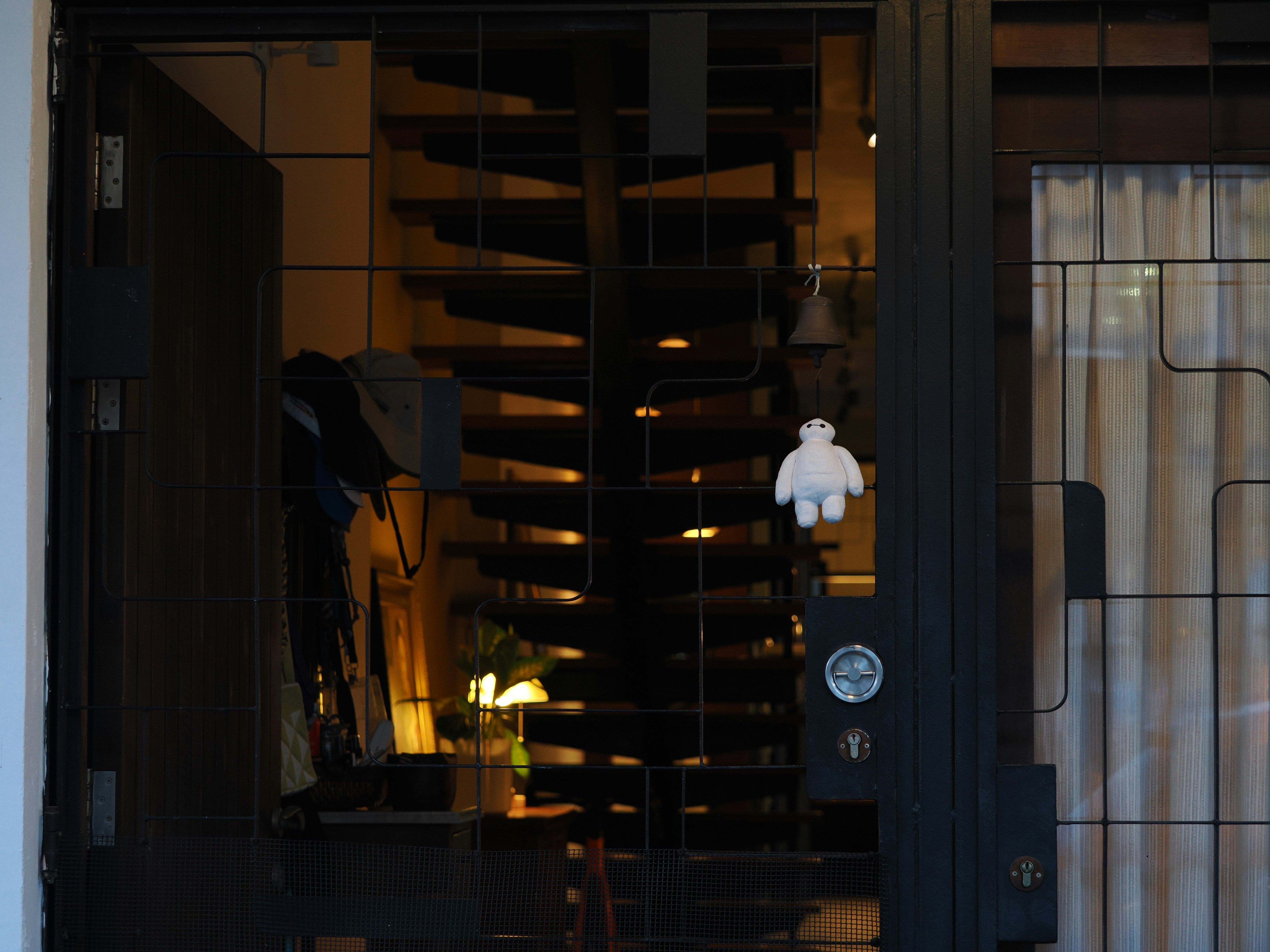 A Quiet Staircase Draped in Warm Light