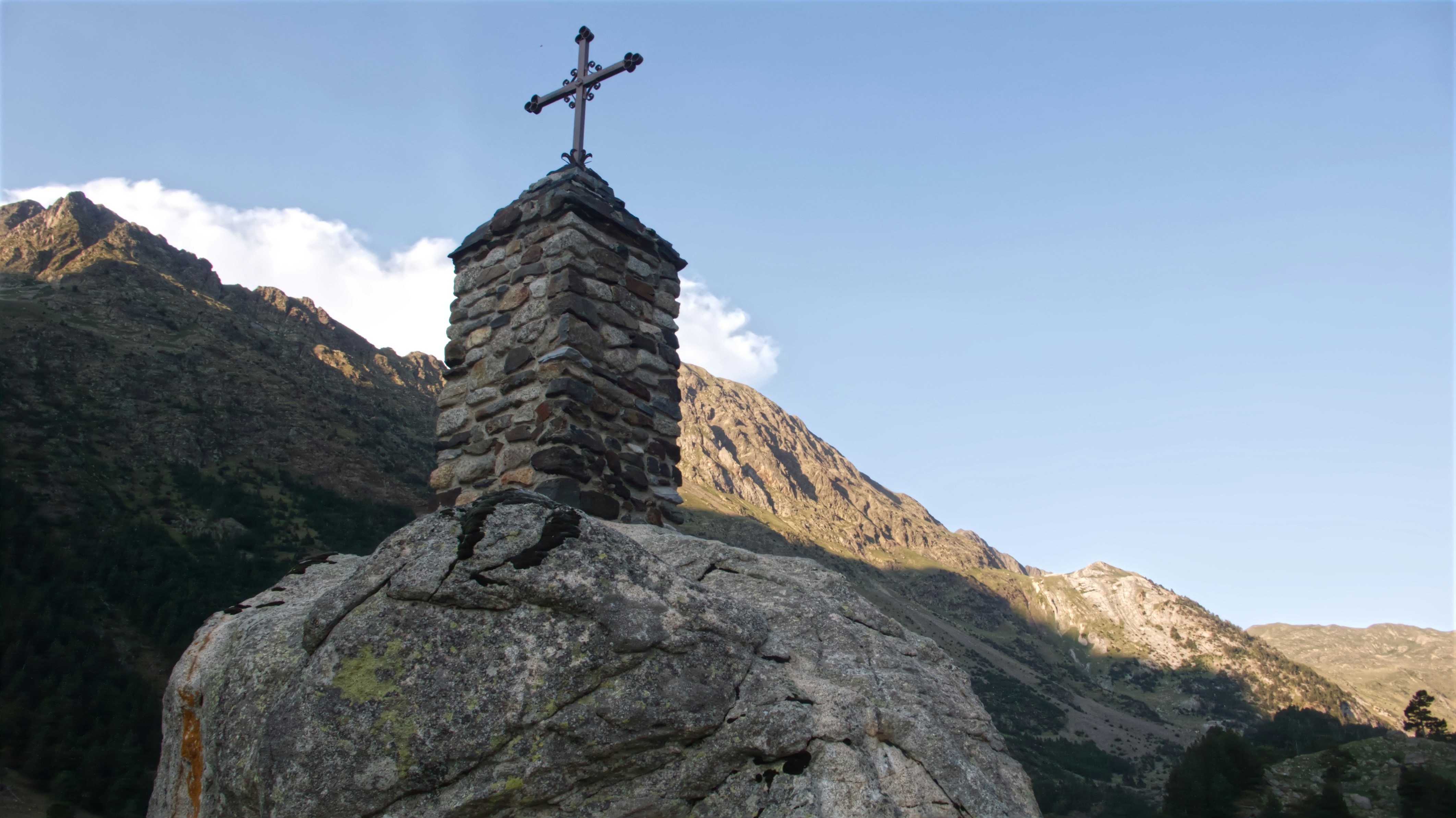 Stone Cross Shrine perched on a rugged helsite