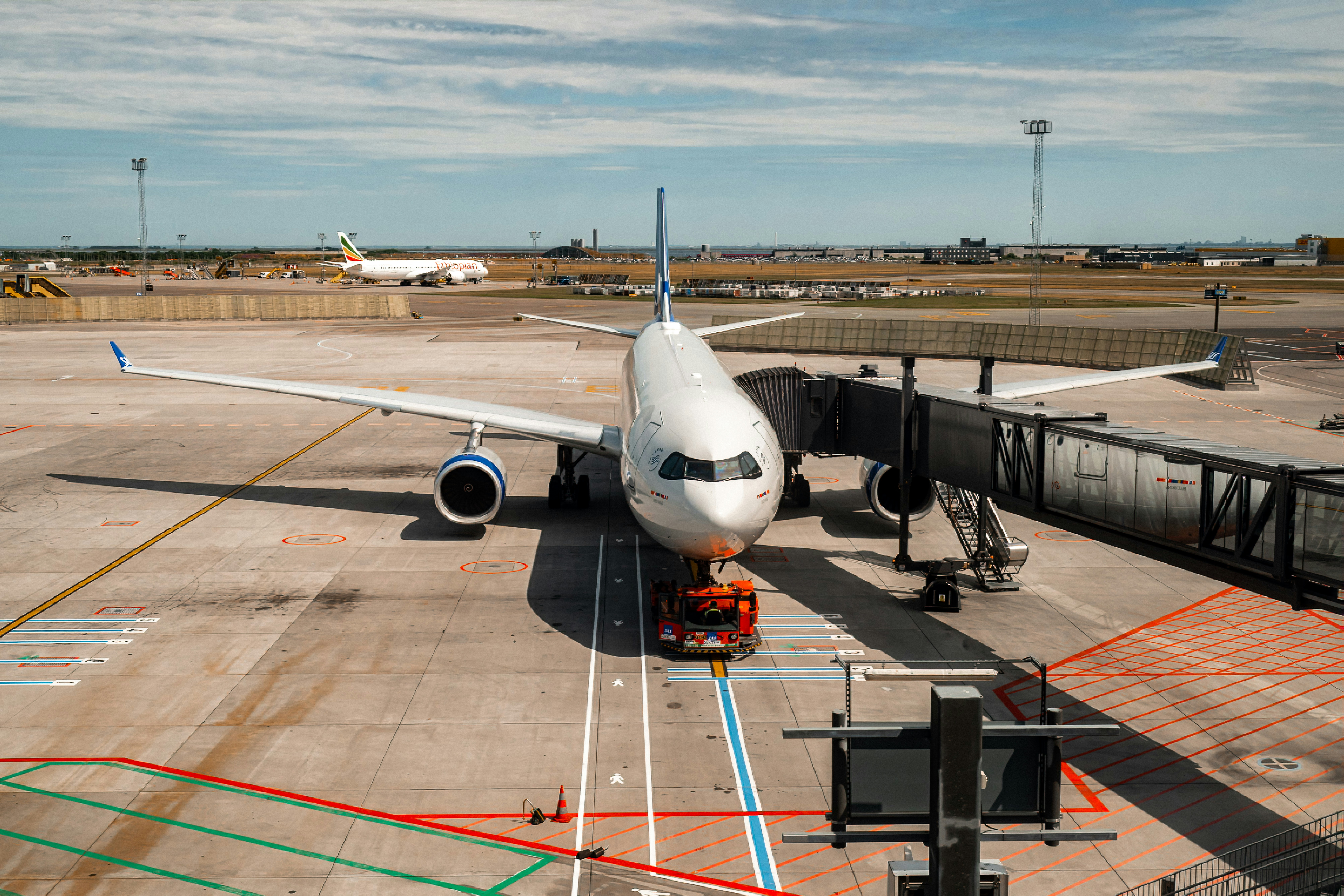 Front-and-Center at the Gate: A Jet Ready for Boarding