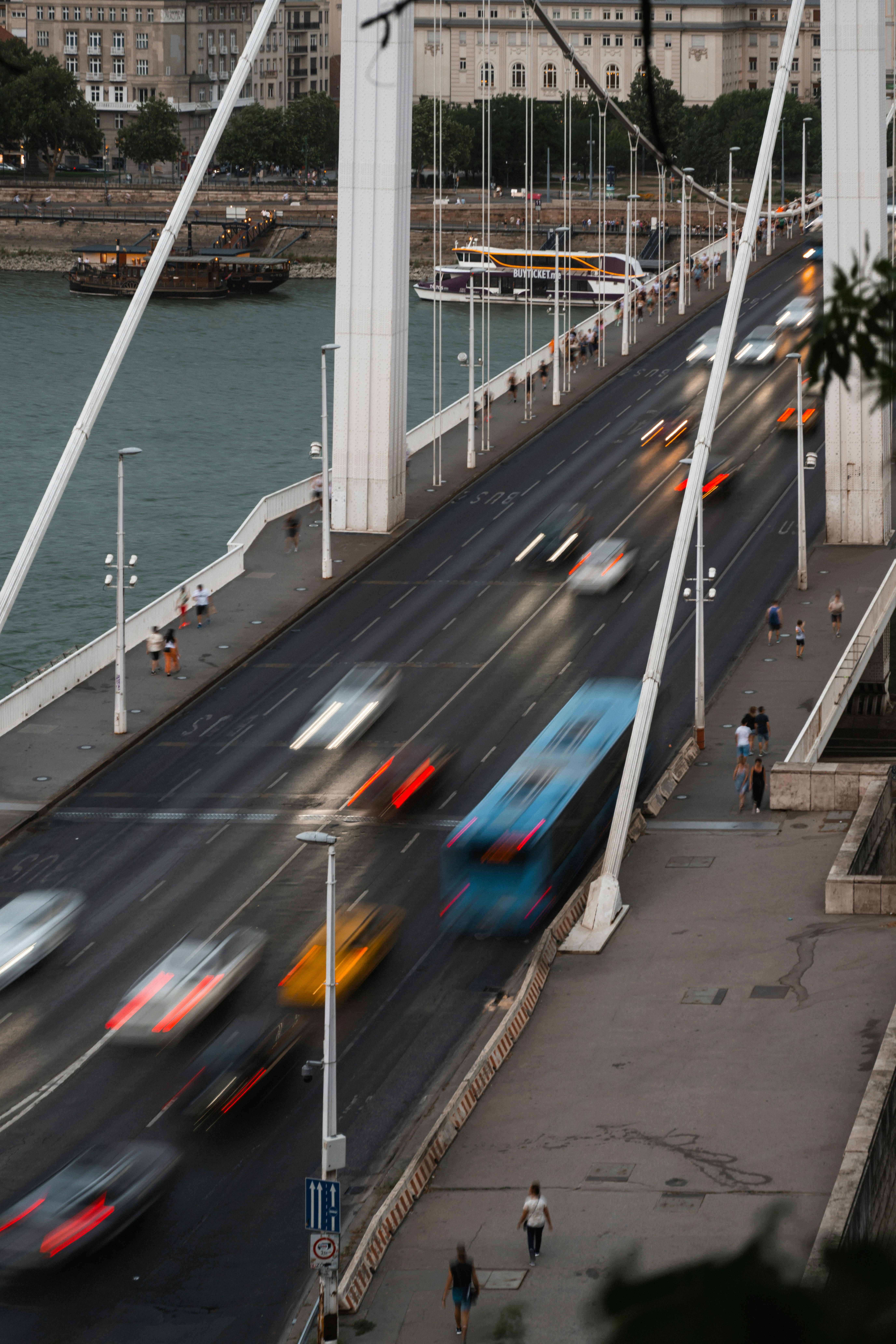 Bridge Corridor in Motion: Long Exposure of Traffic from a High Vantage Point