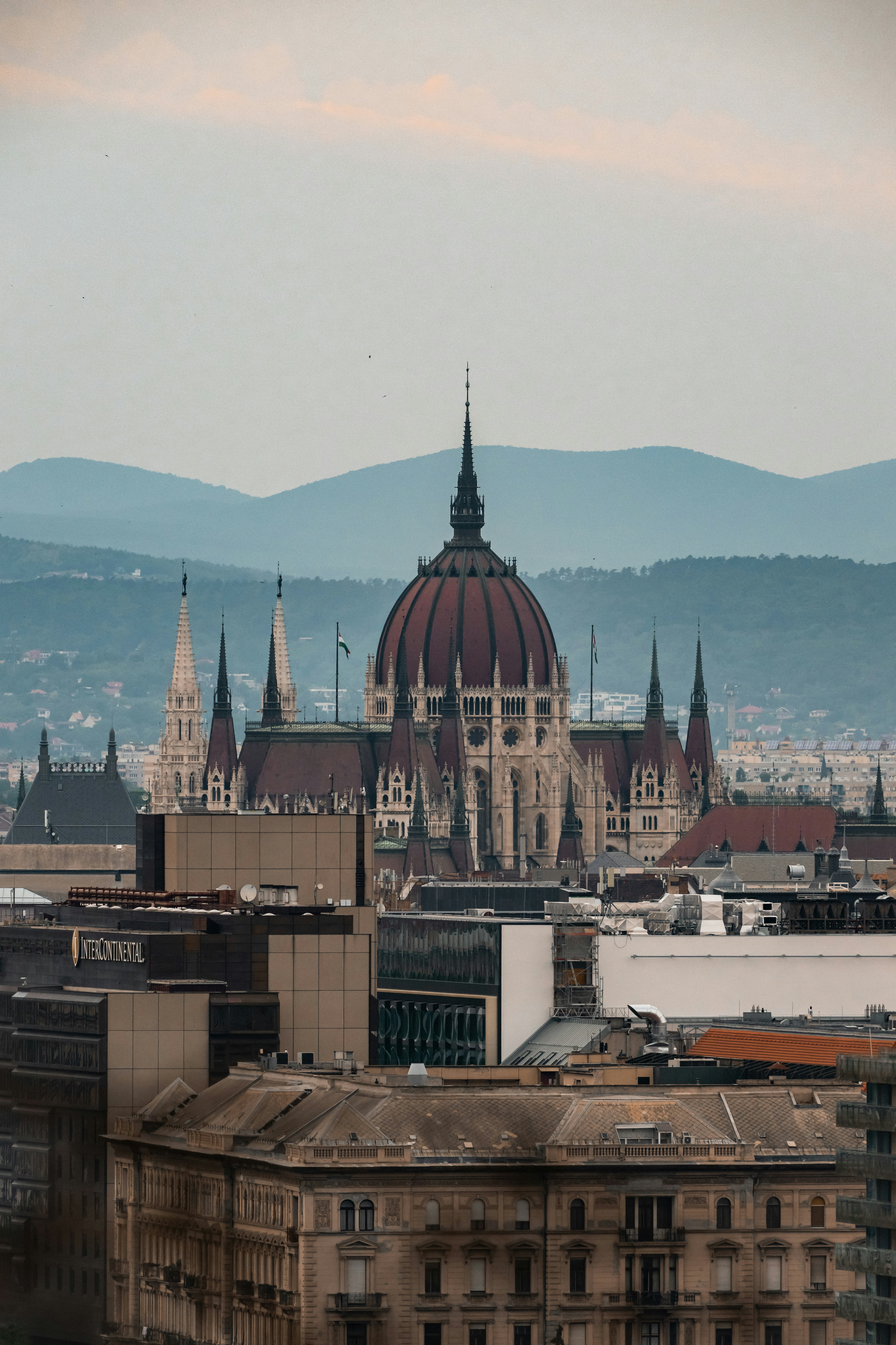 Budapest Mosaic: Parliament’s Dome Rising Above the City