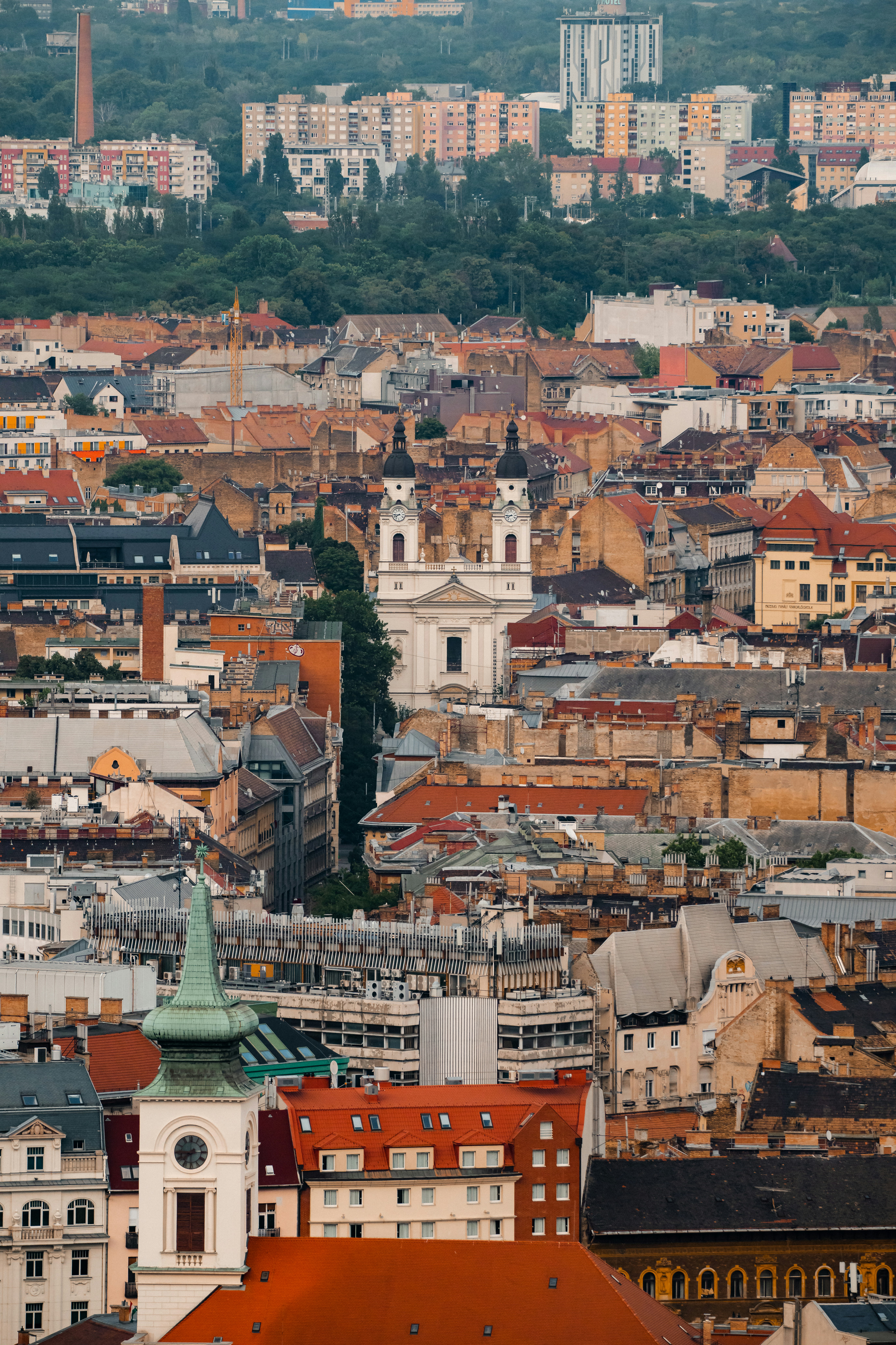 A Cathedral Crowned in Terracotta: An Aerial Cityscape View