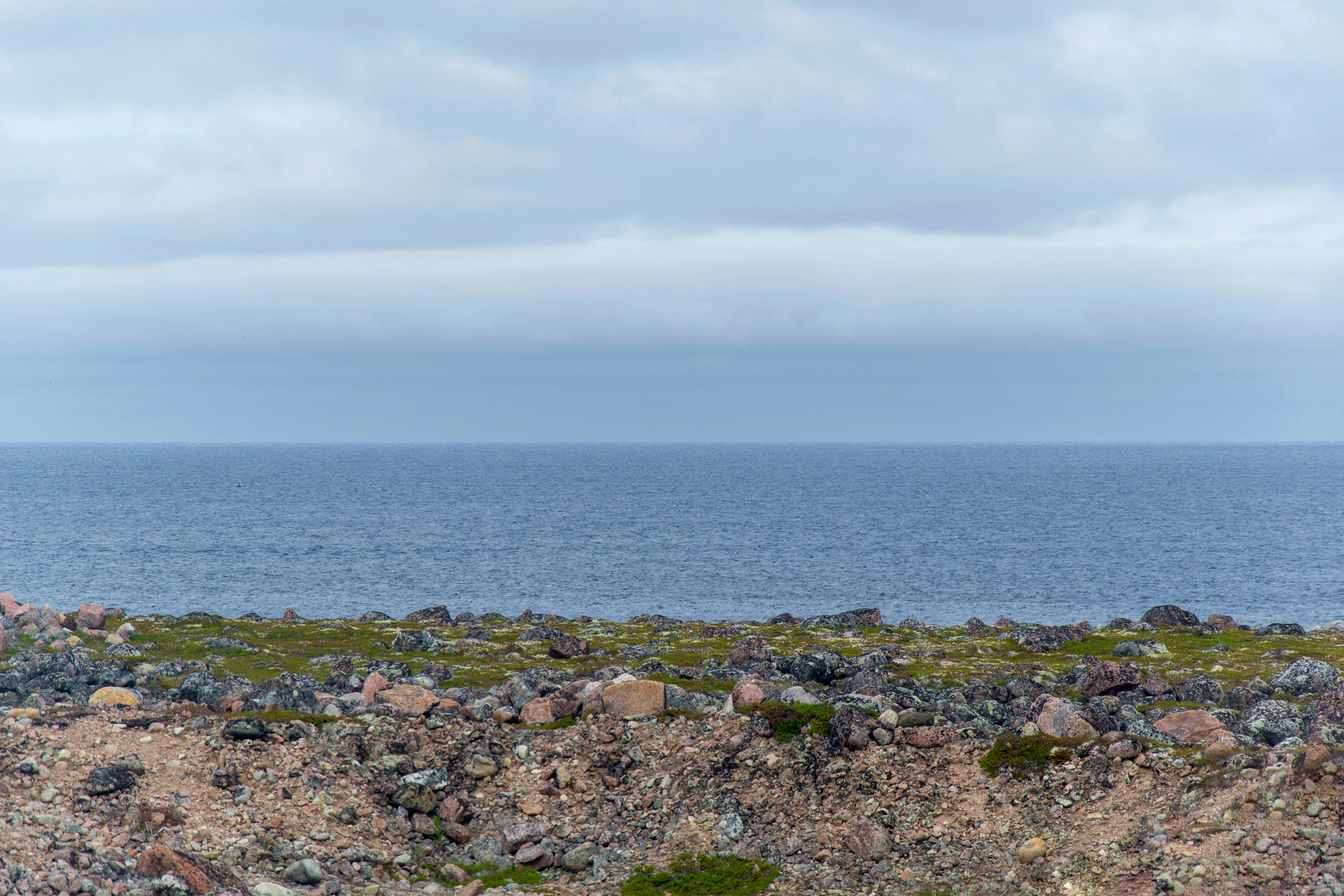 Pebble Coastline beneath a Quiet Horizon