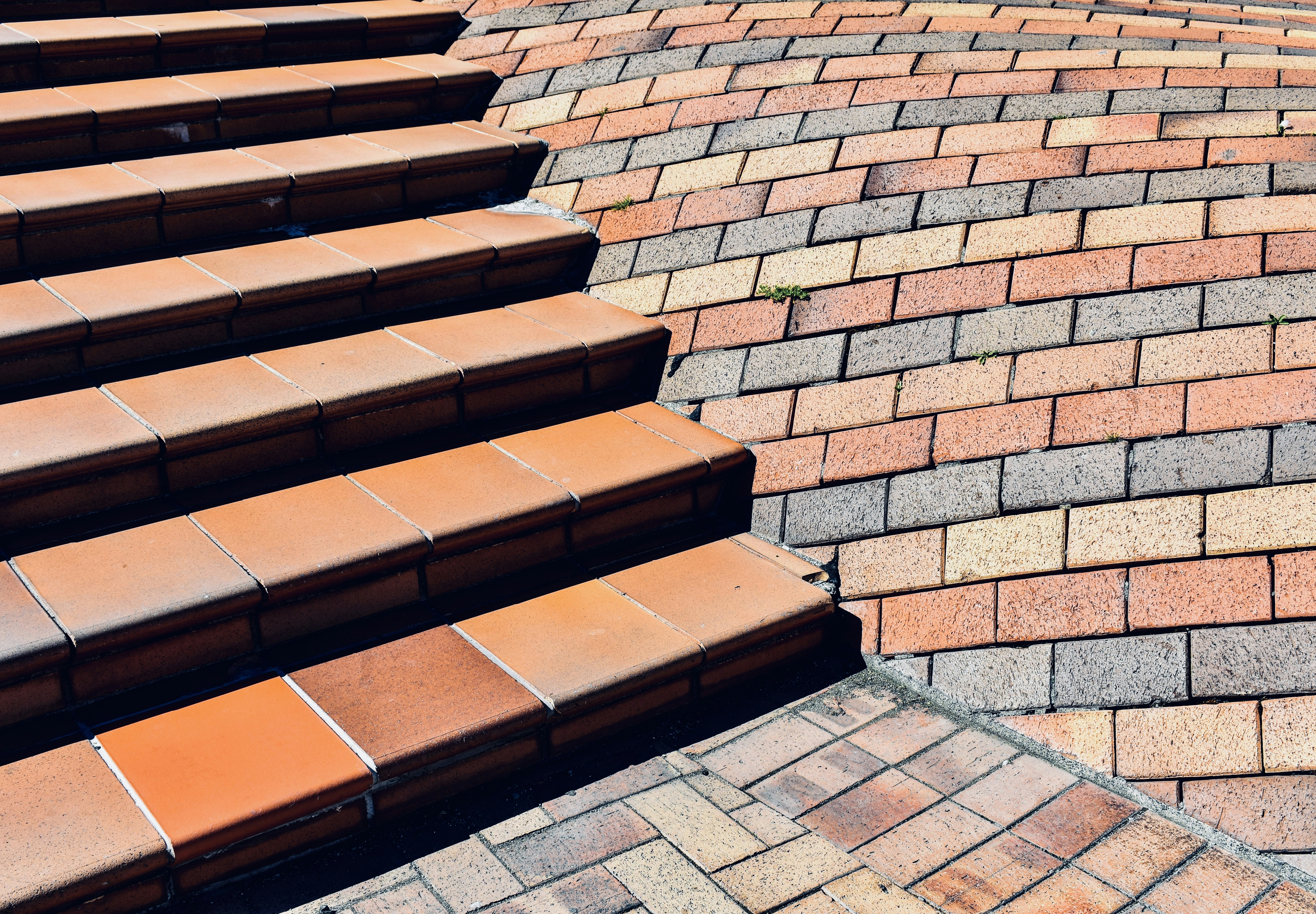 Terracotta Steps: A Staircase of Sunlit Bricks