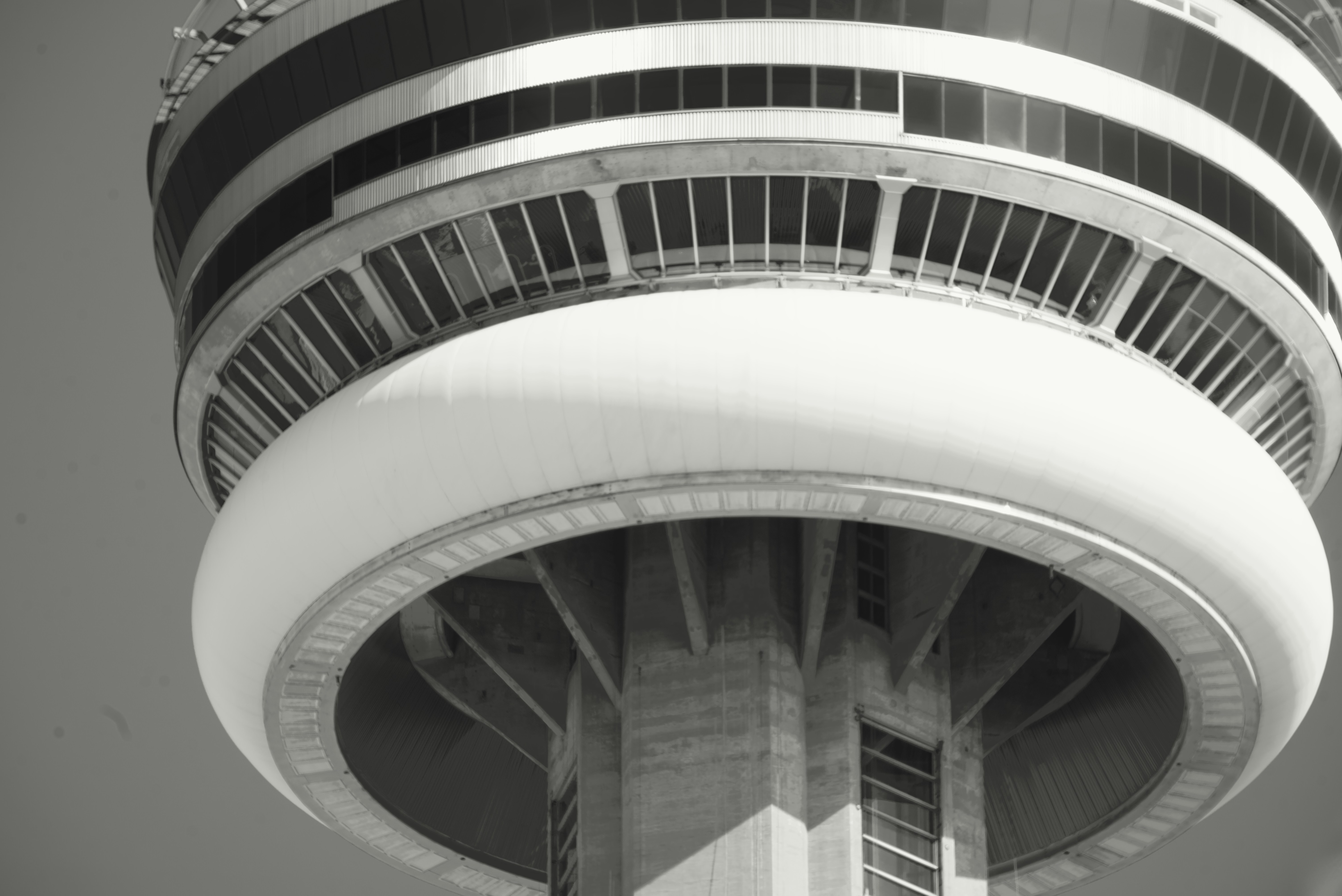 Spiral Beacon: A Towering Circular Core in Monochrome