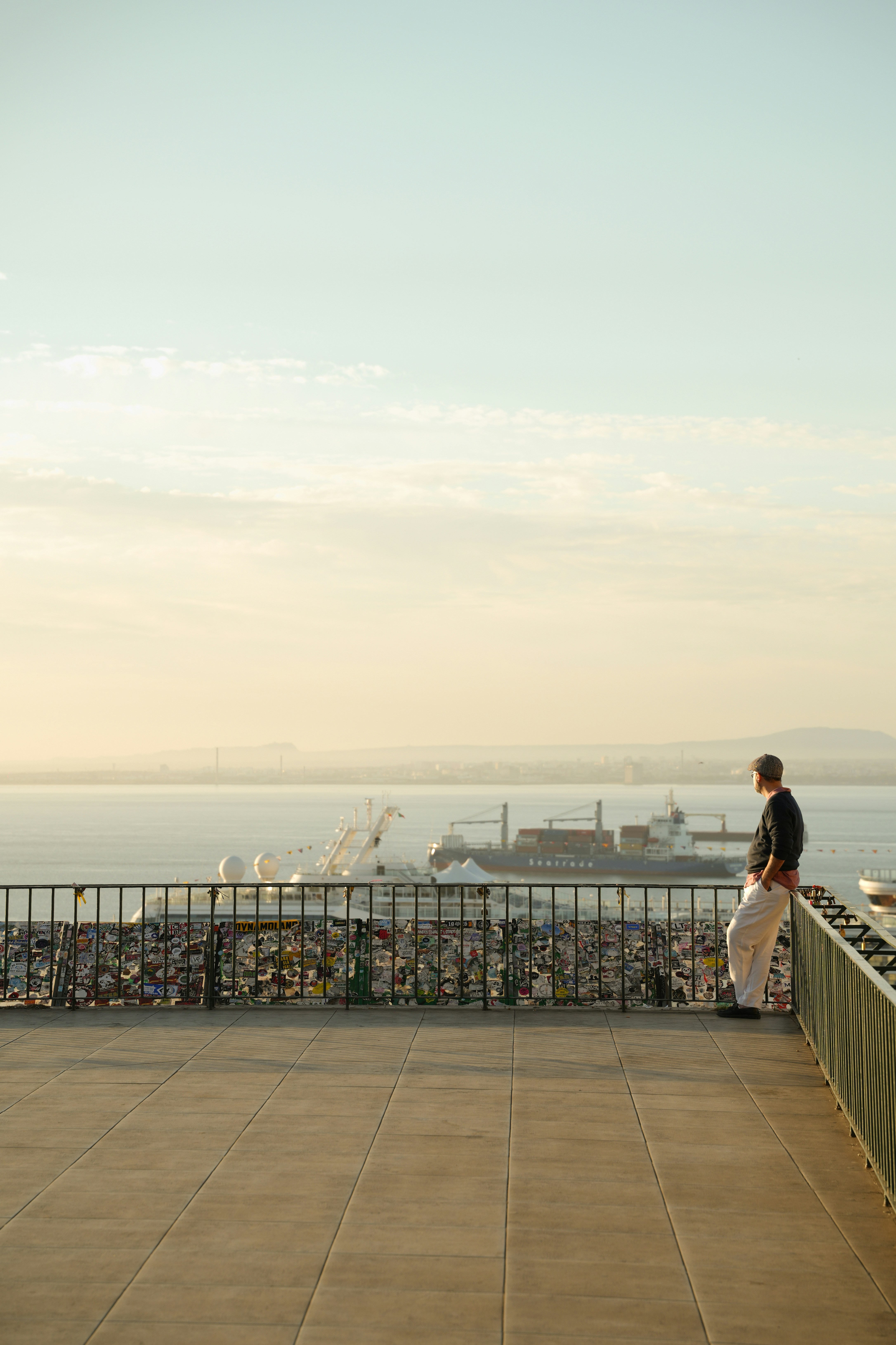 Rim of the Horizon: A Stroll at Dusk by the Pier