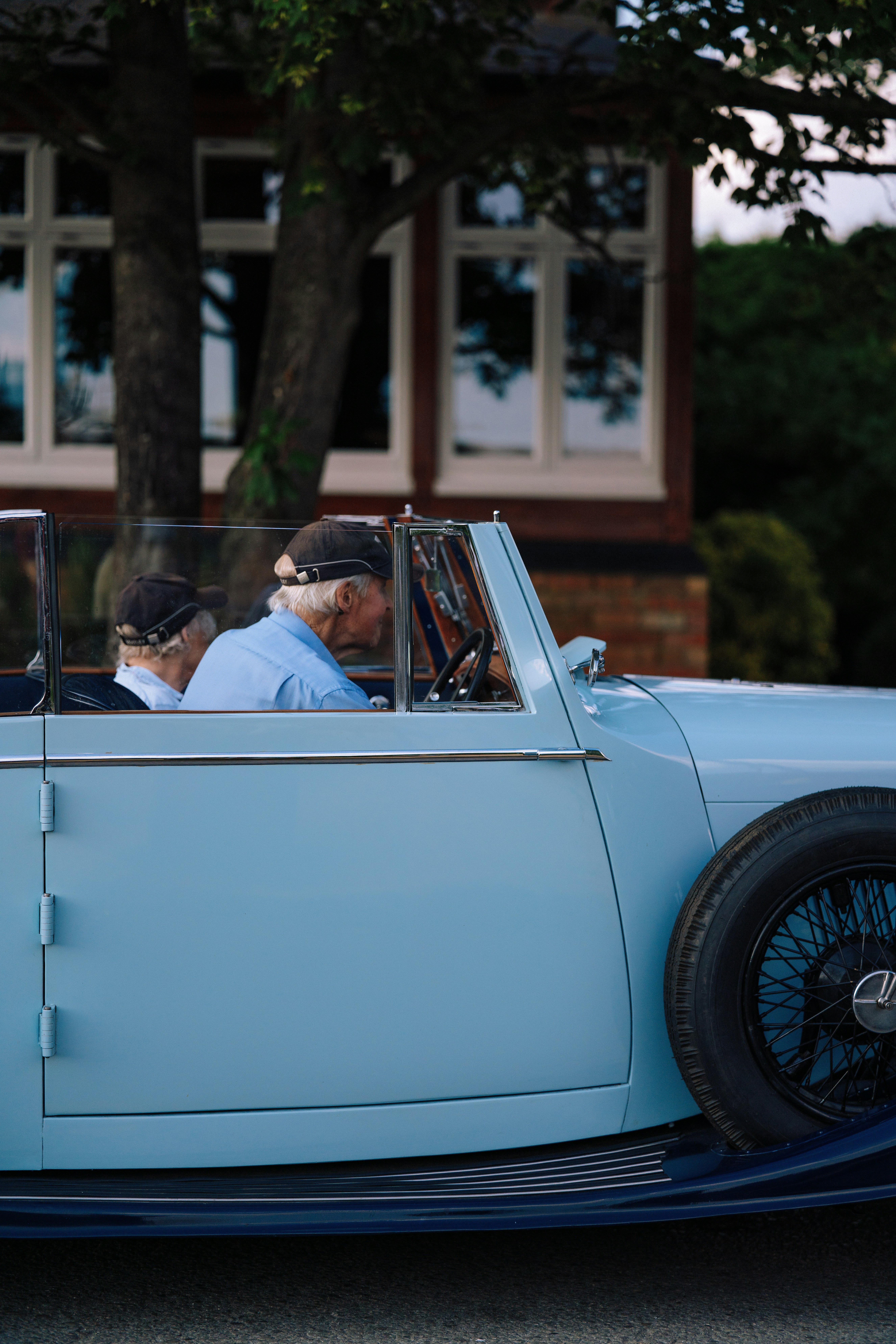 Blue Classic: A Quiet Moment Inside a Vintage Convertible