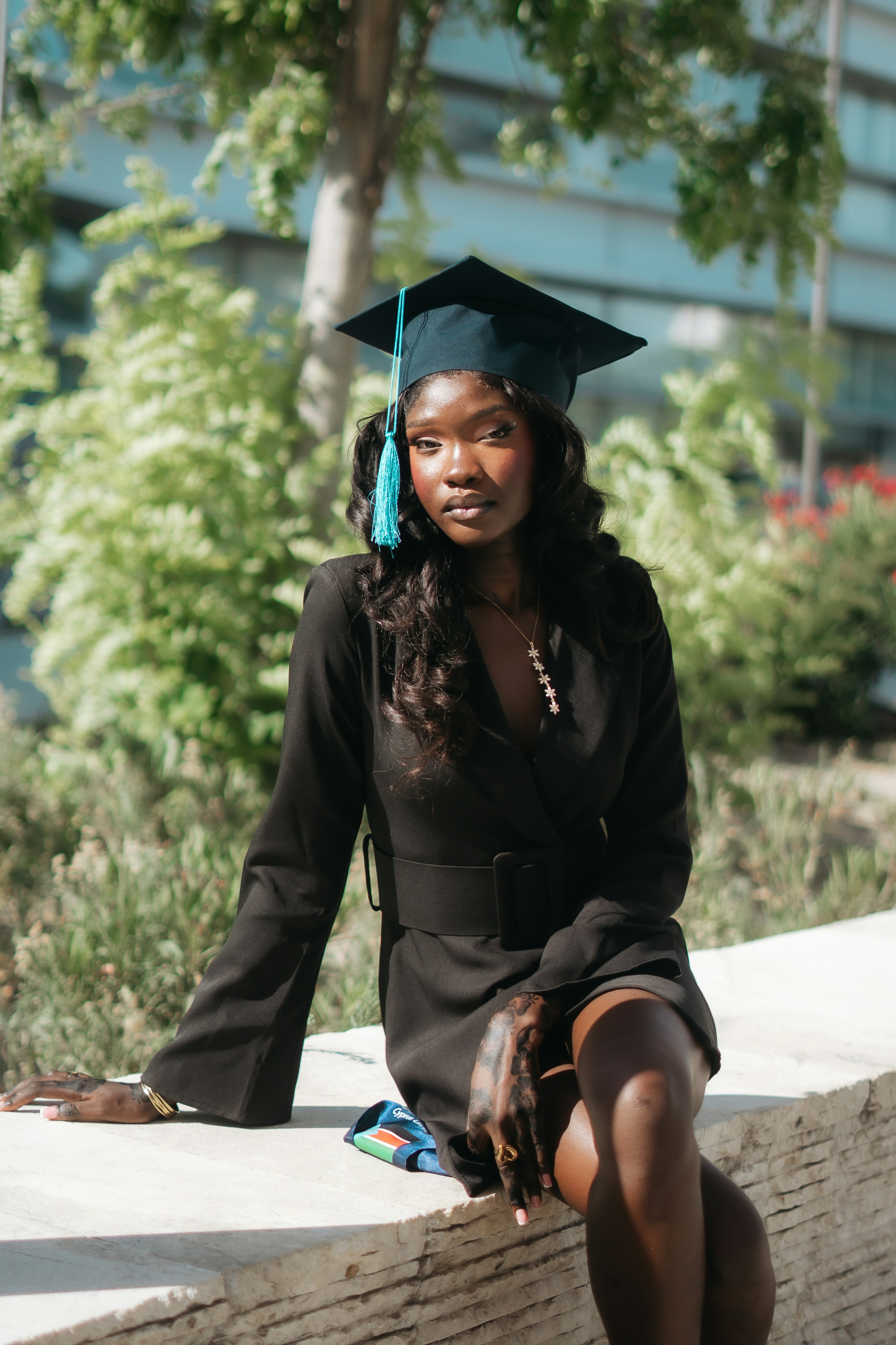 Graduate in Focus: Poise and Light on Campus Steps