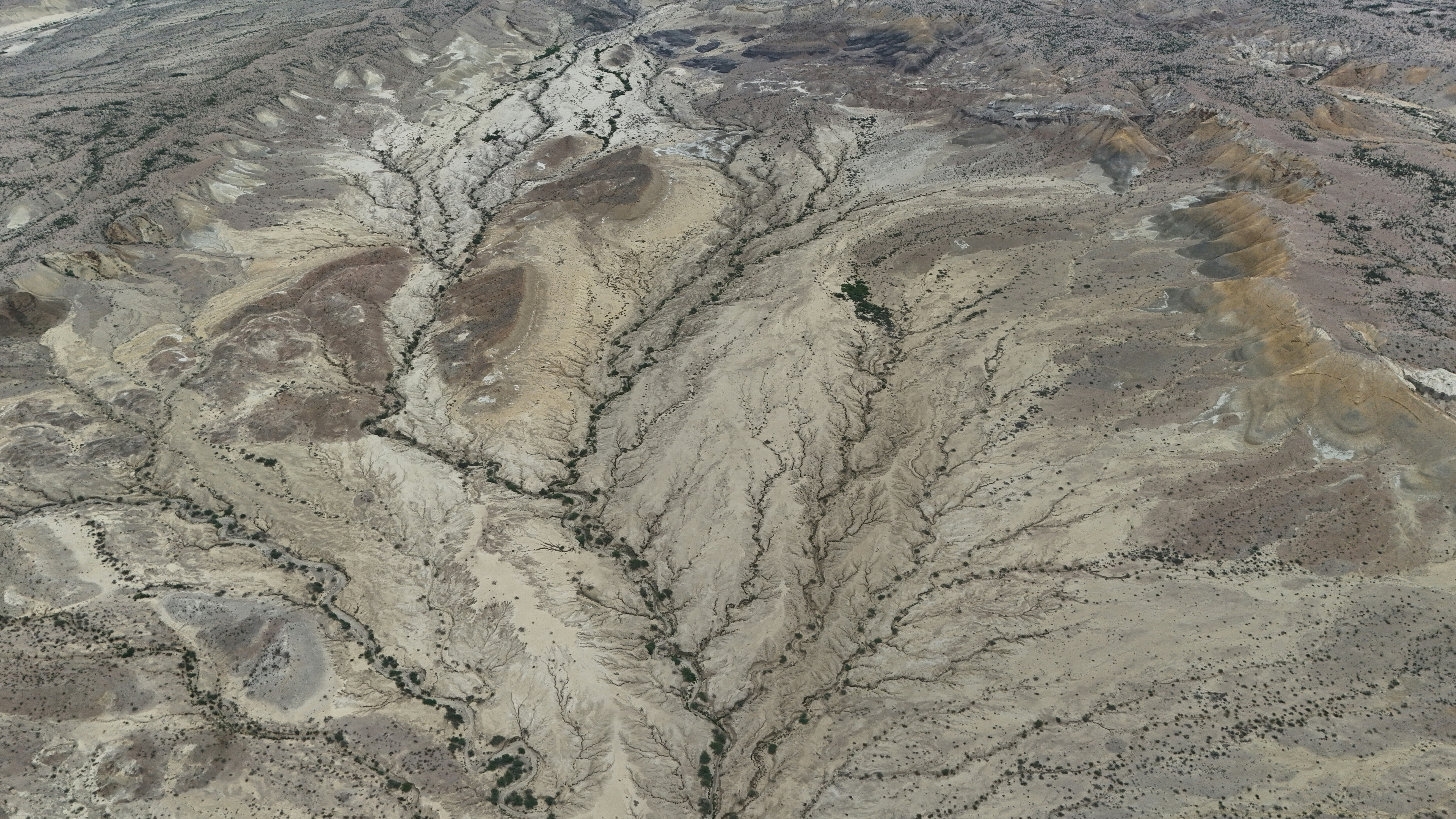 Dry riverbed labyrinth carved by wind and time