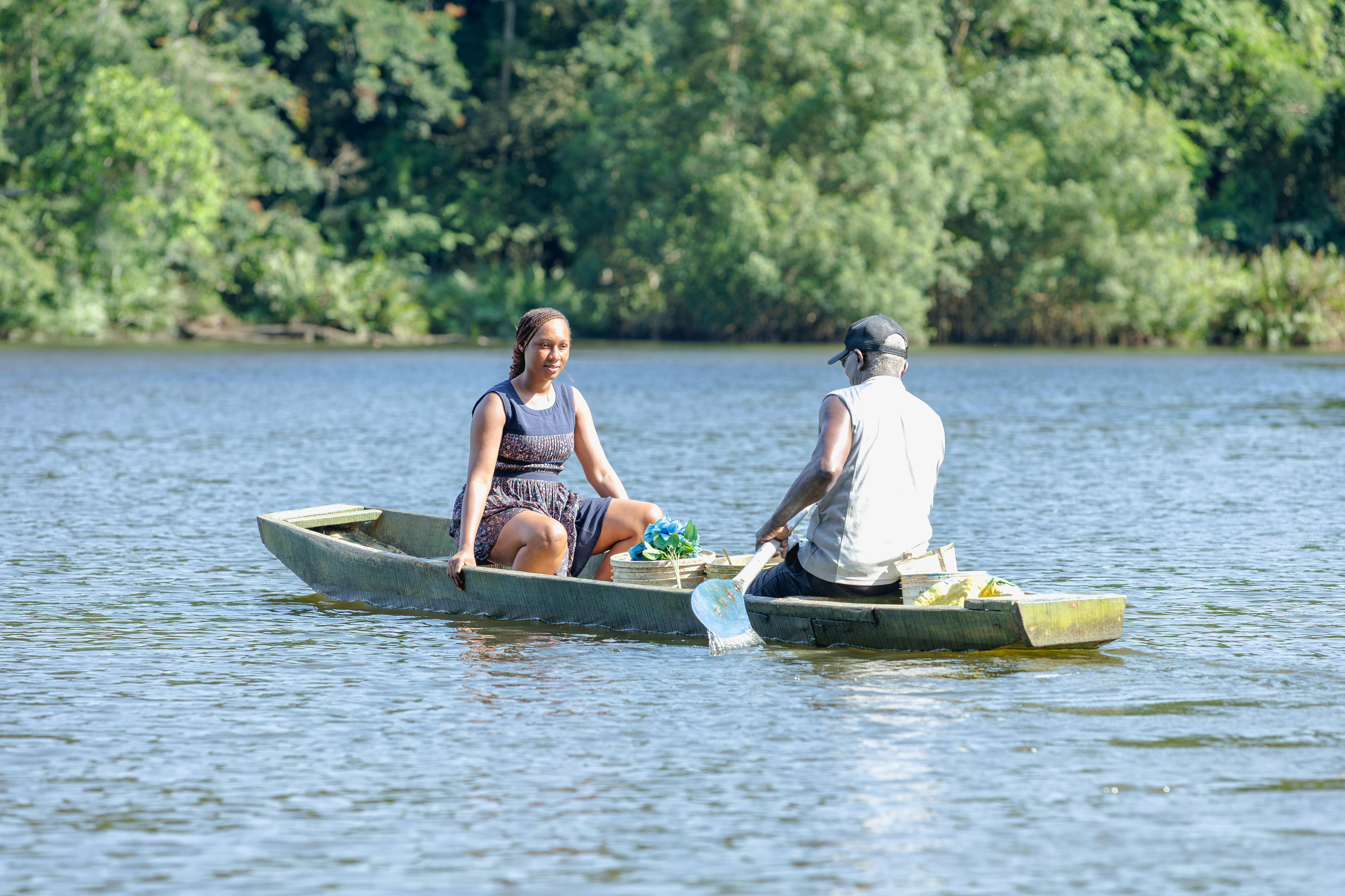 Two-Boat Conversation on a Calm Riverside