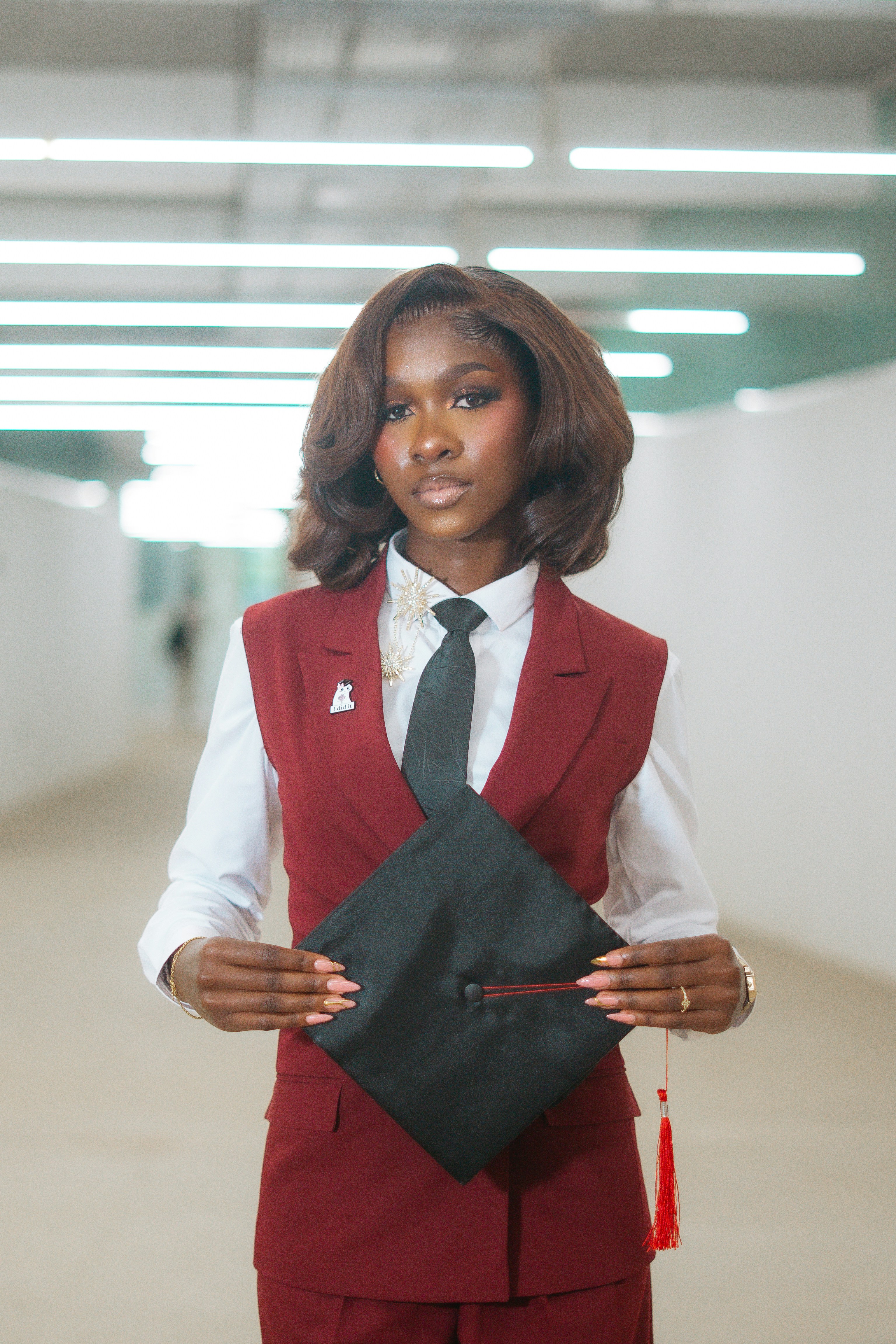 Graduate in Red: A Moment of Quiet Confidence