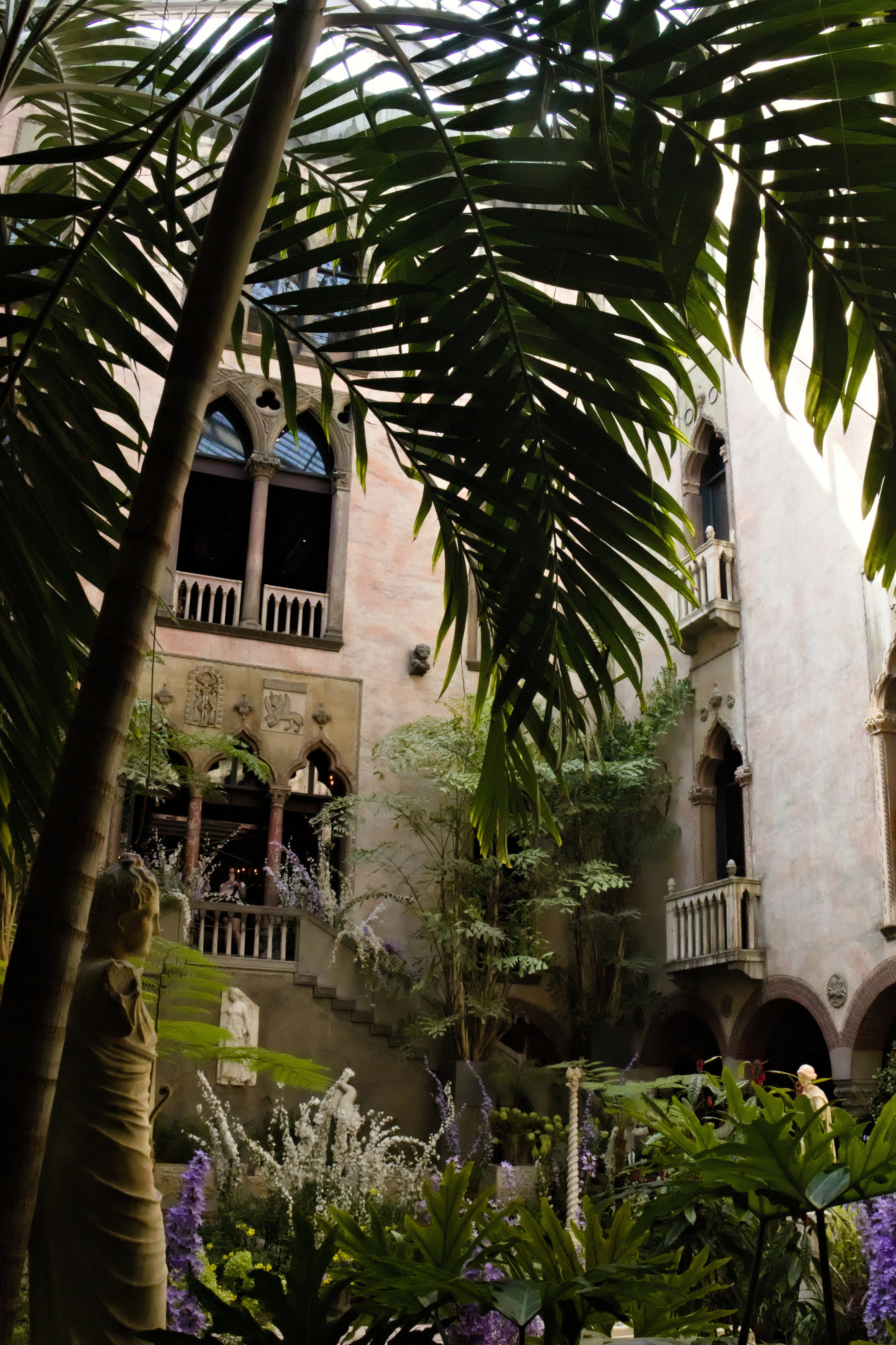 Secret Courtyard Beneath Fronds: A Moorish Garden in Twilight