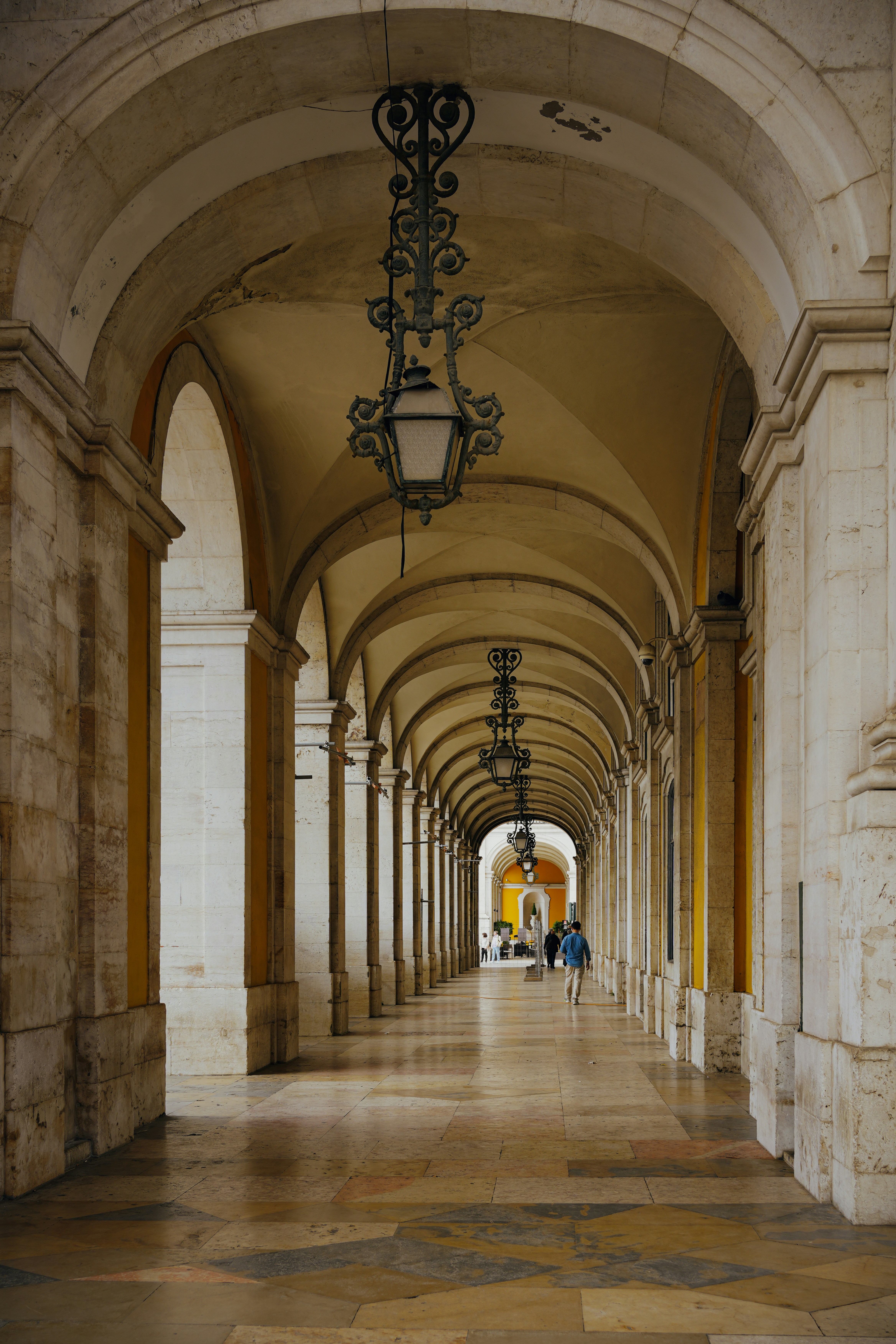 Arcade Corridor of Stone and Light