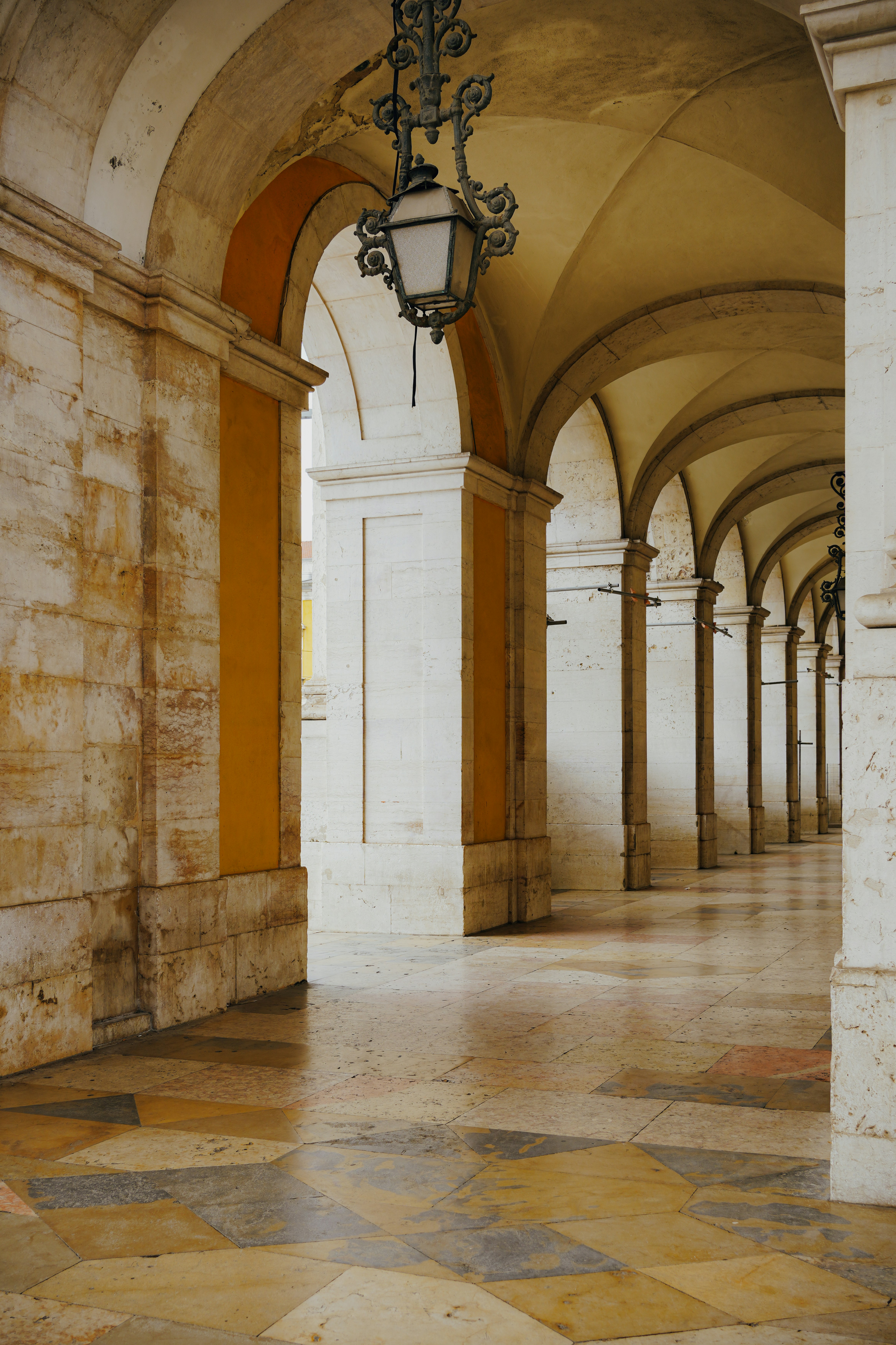 Columned Gallery of Warm Light