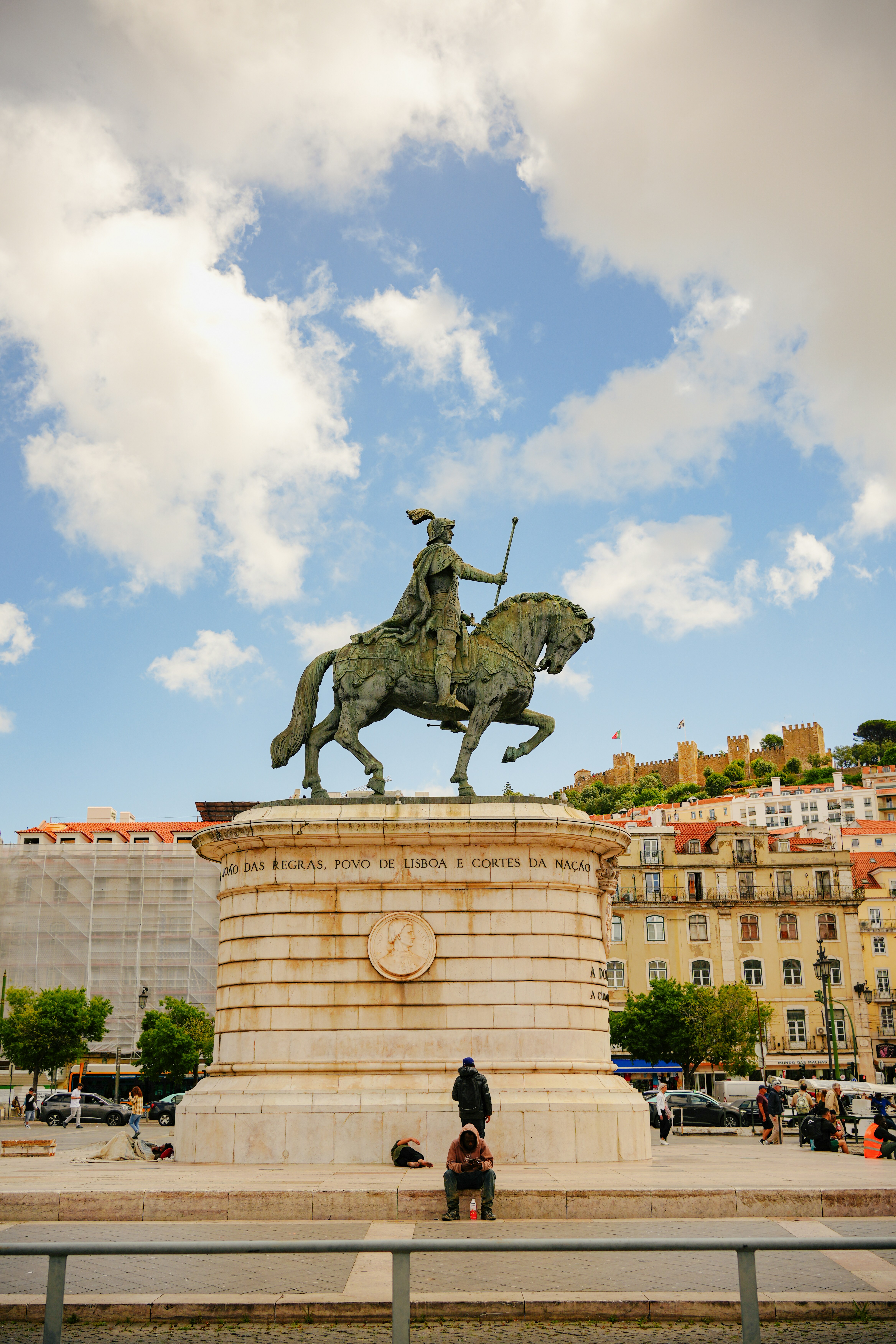 Equestrian Monument in Lisbon: A City Portrait at Midday