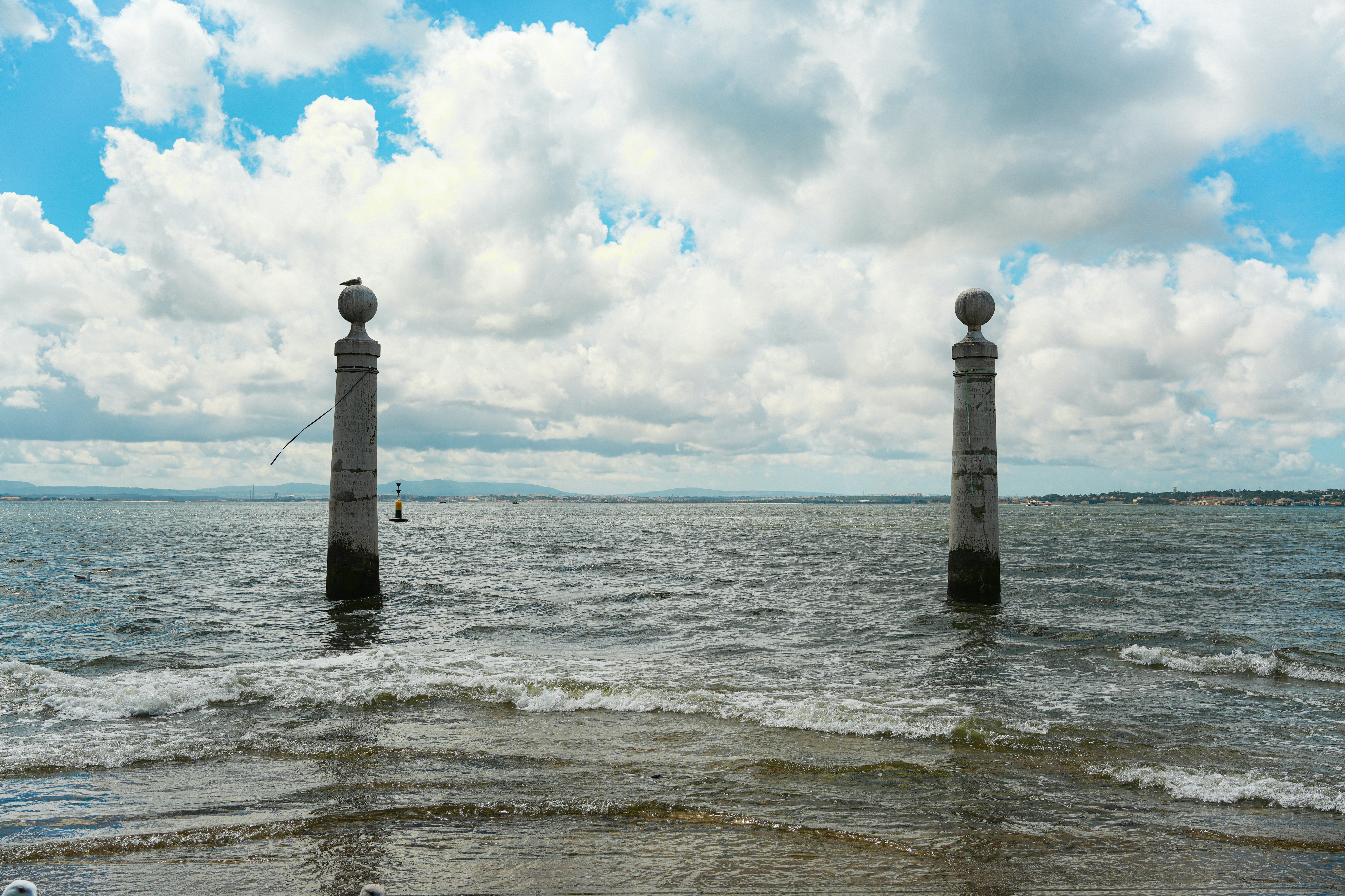 Twin Concrete Sentinels Mark the Gentle Surge