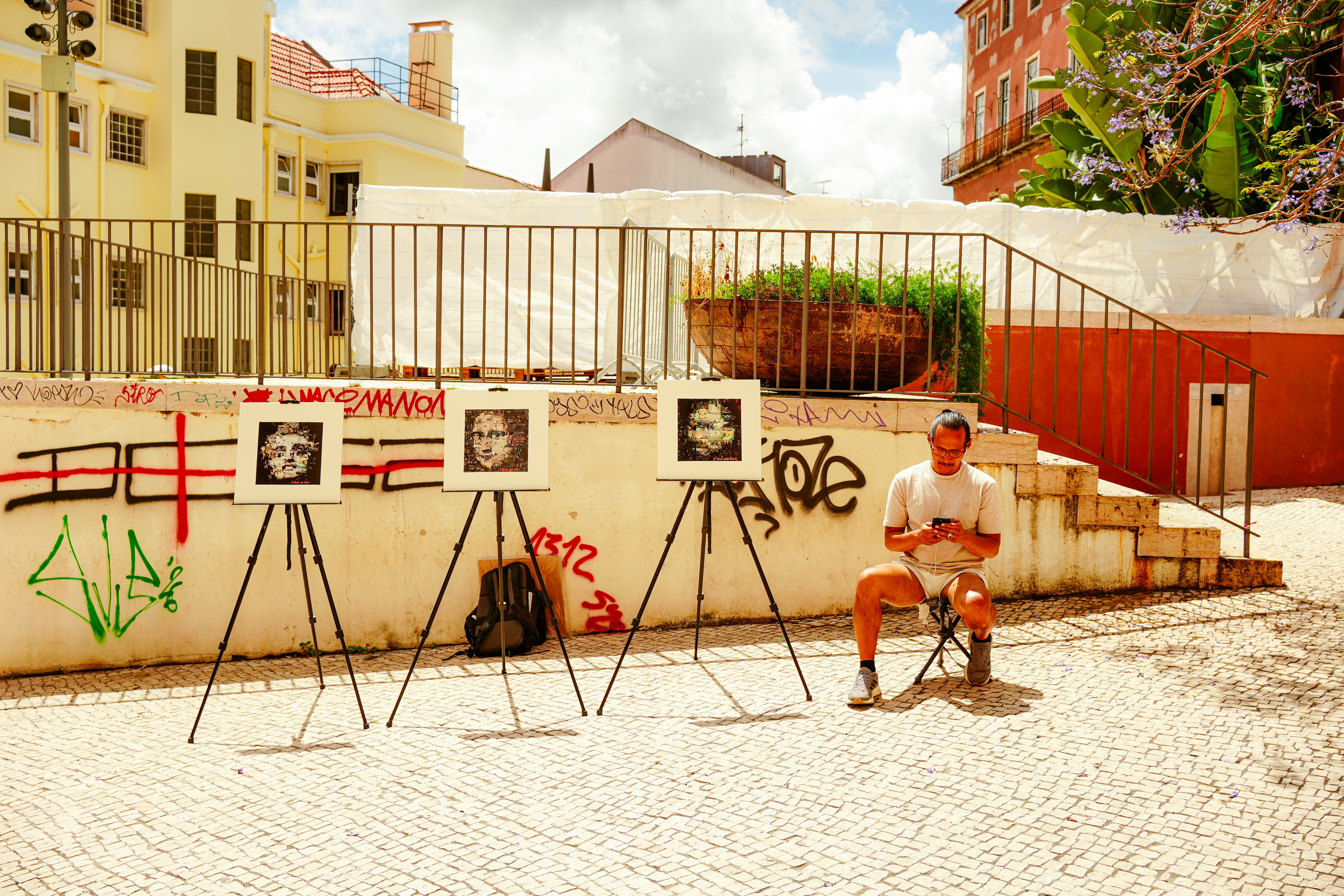 Street Portrait of a Photographer with Graffiti Gallery