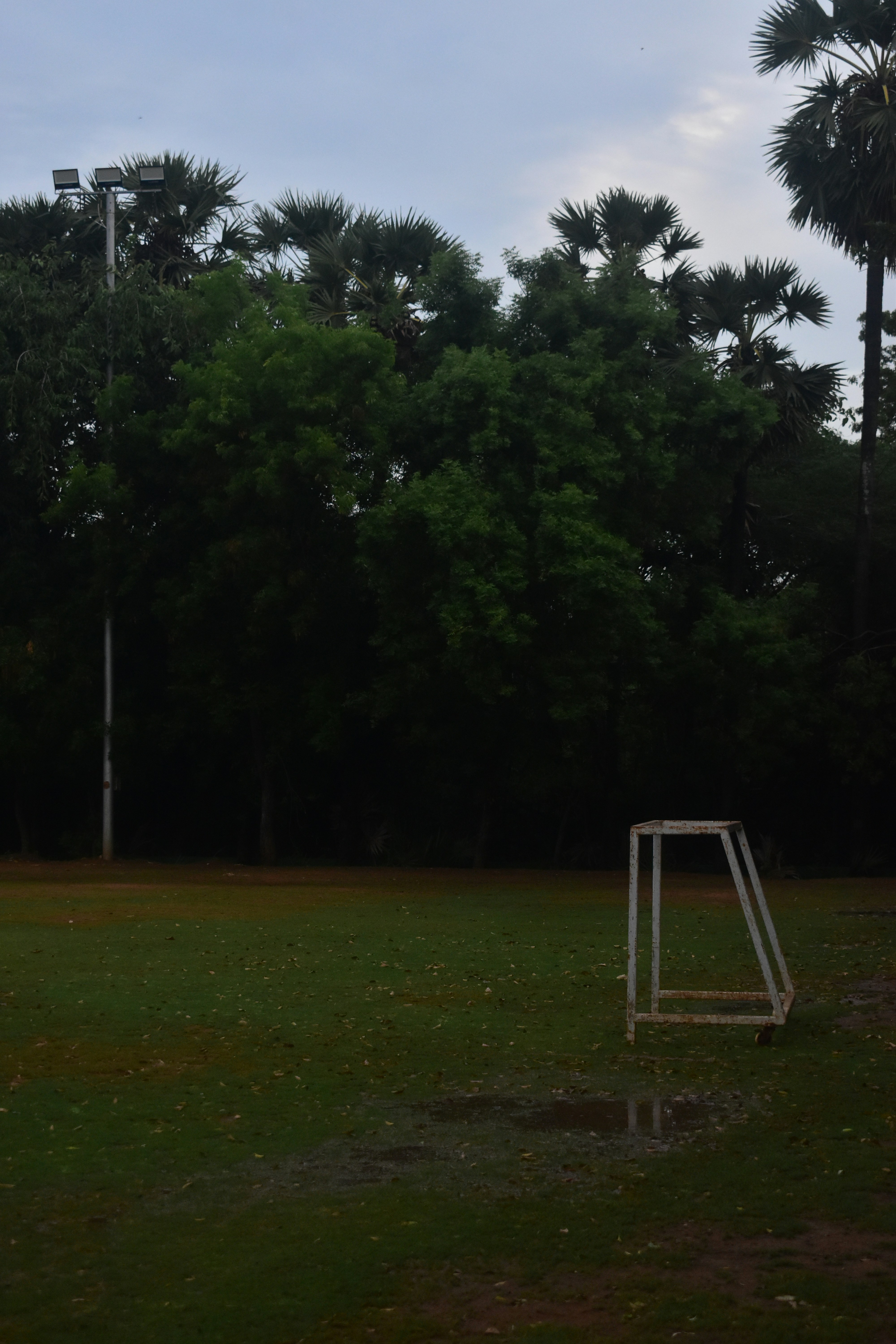 Diminutive Goalpost, Quiet Park at Dusk
