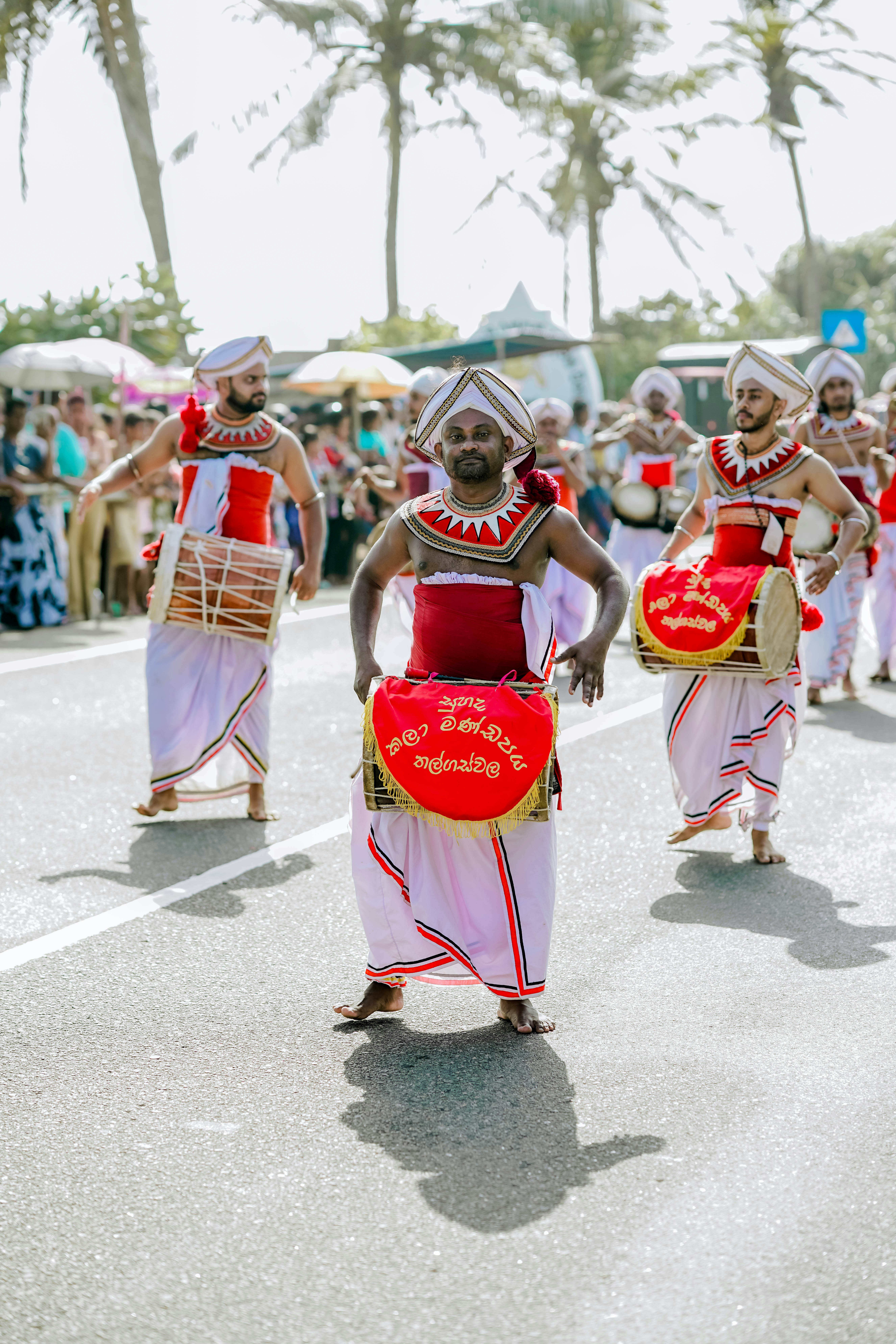 Drummers in Turban Parade: Rhythm on the Coastal Street