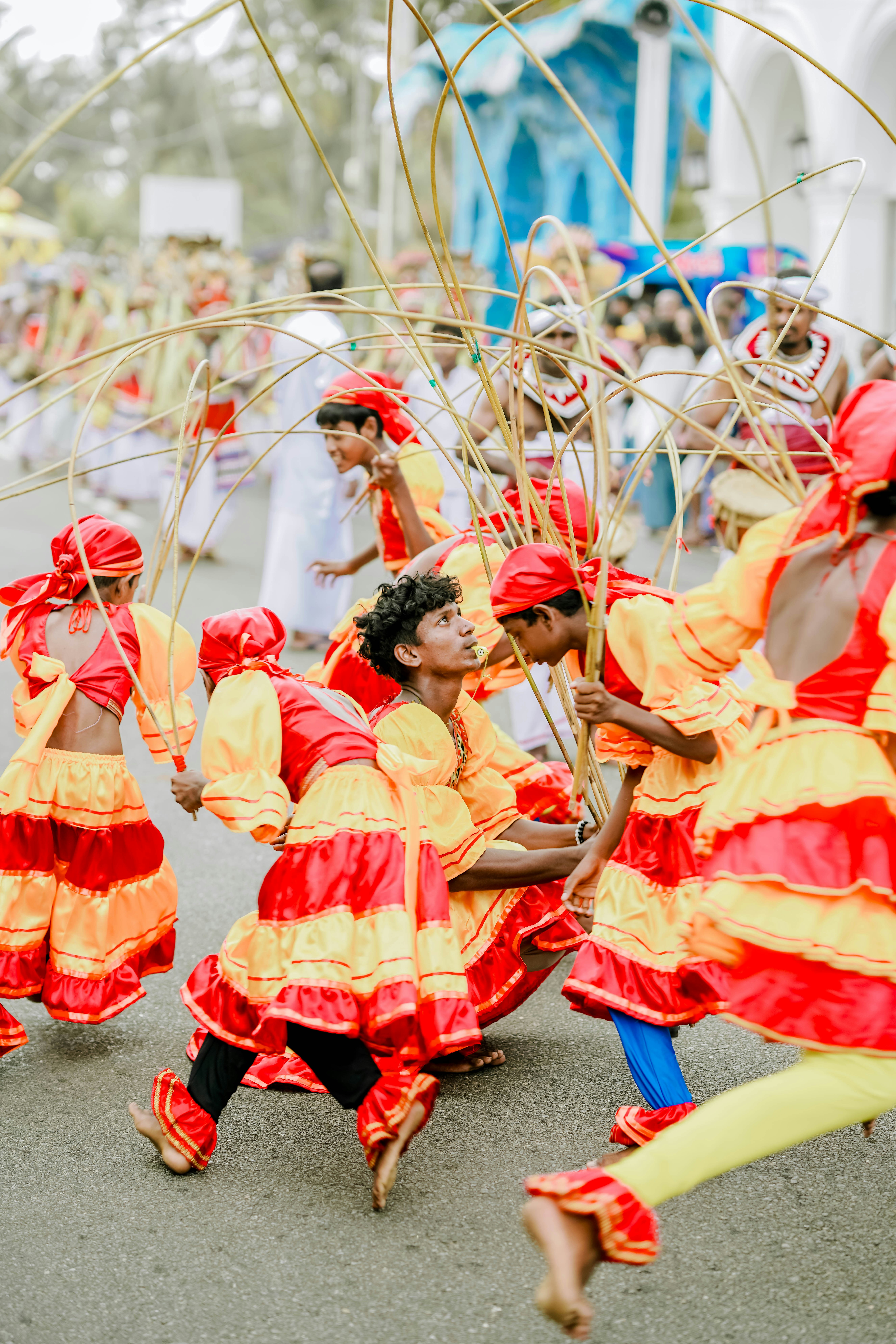 Vibrant Street Dance: A Moment of Colorful Motion