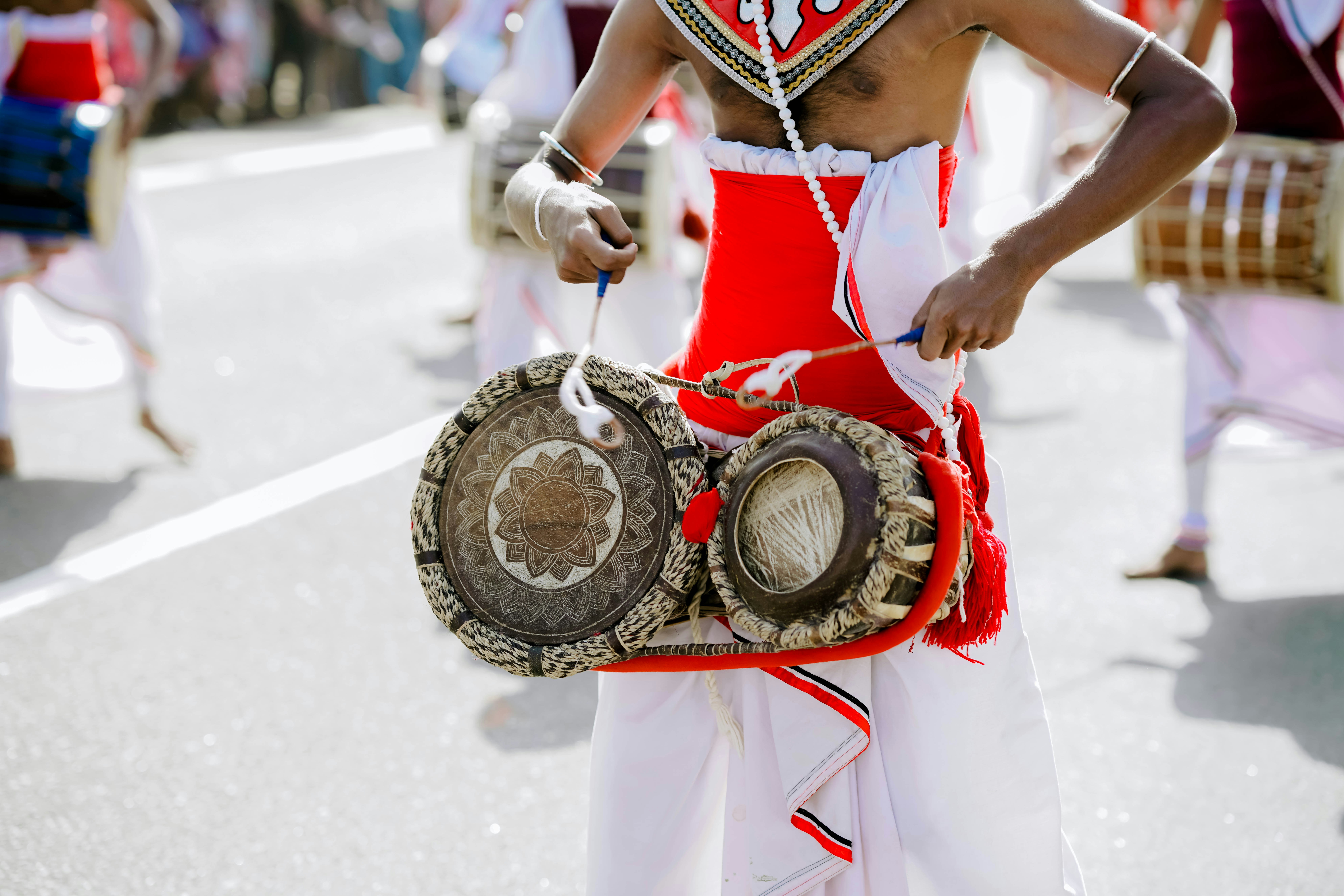Drumbeat in White and Red: A Street Parade Moment