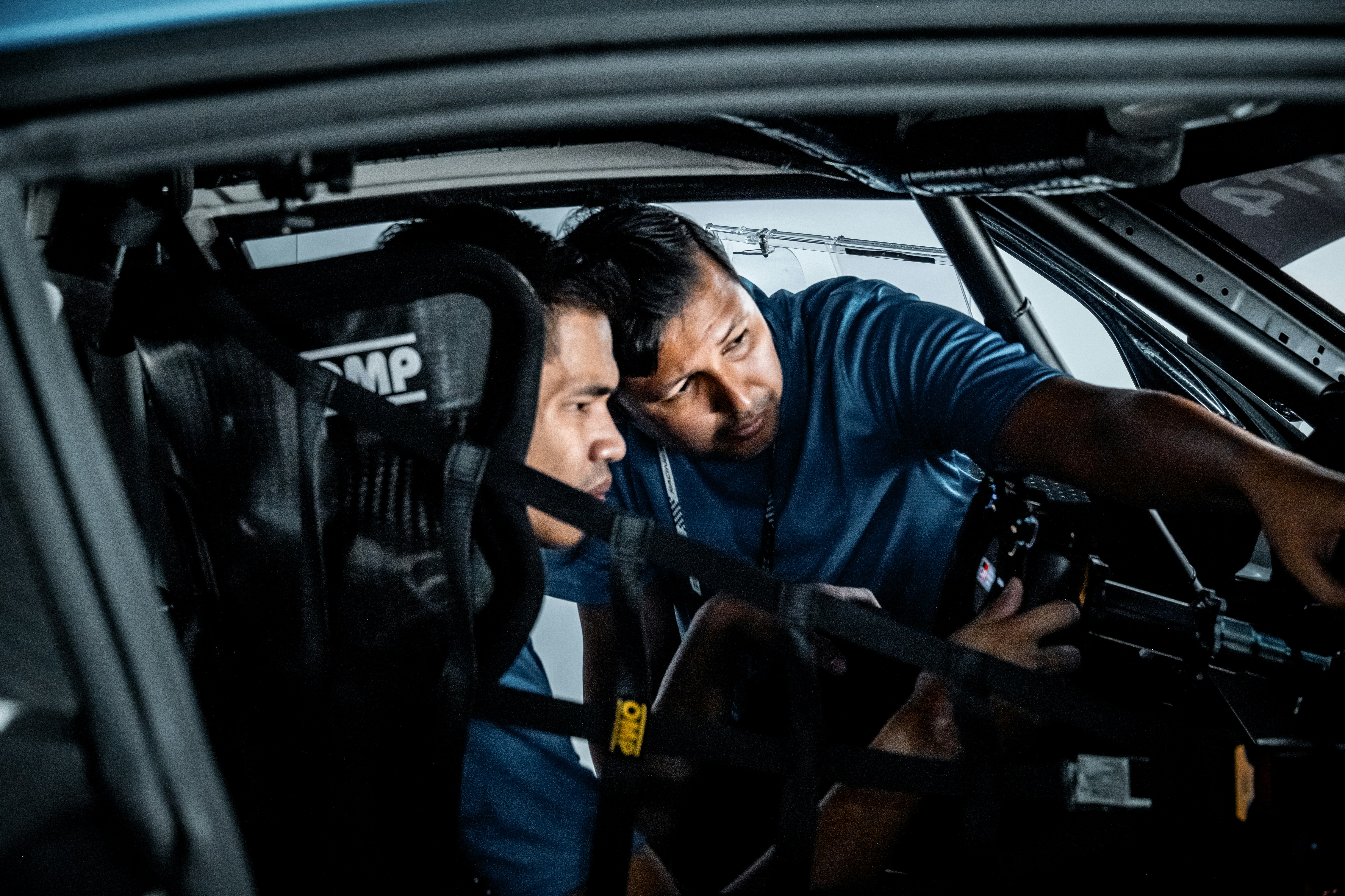 Inside the Race Car: Coaches coaching the driver during a pre-session setup