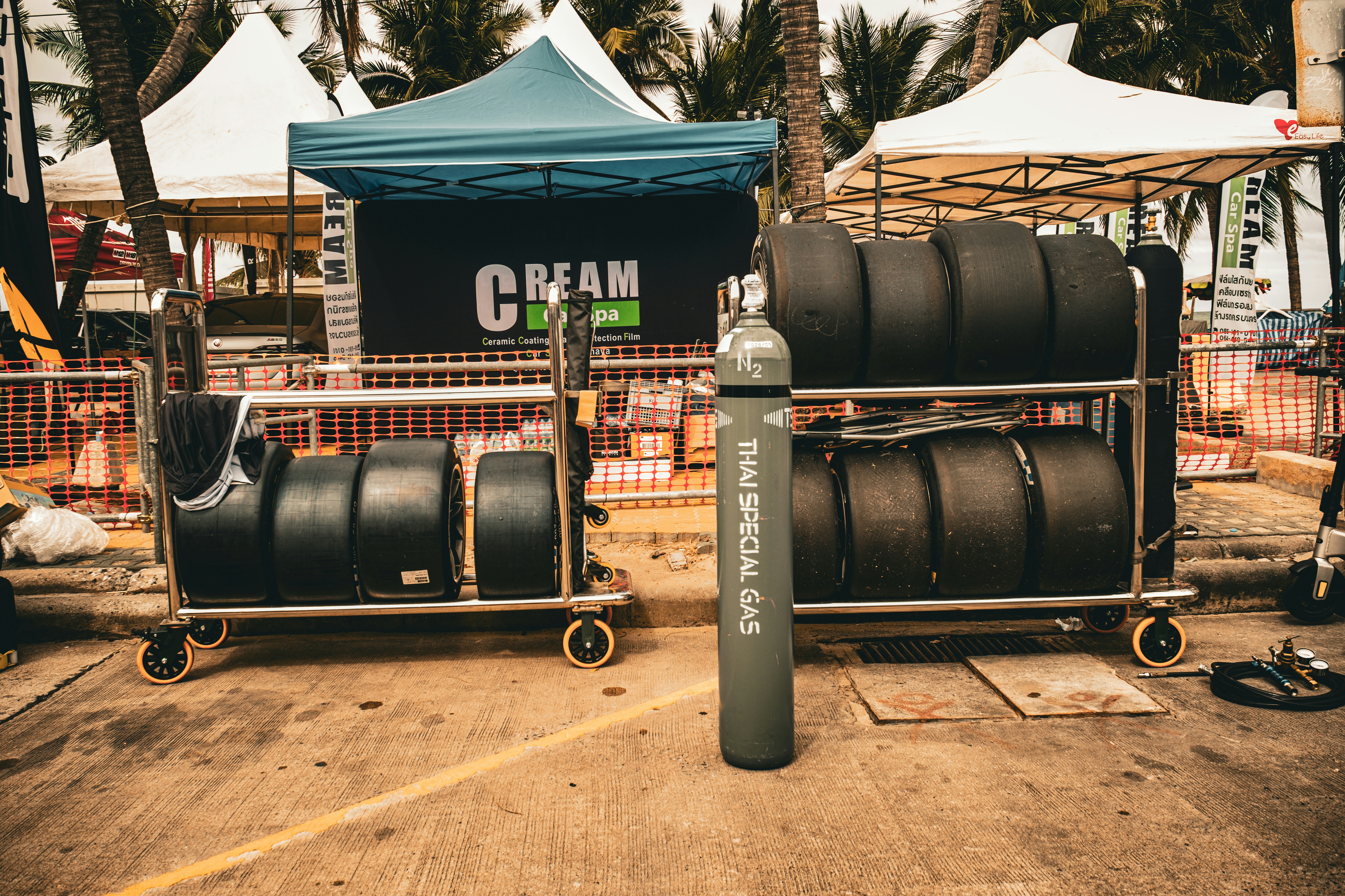Tires on Wheels: A paddock scene at the racing event