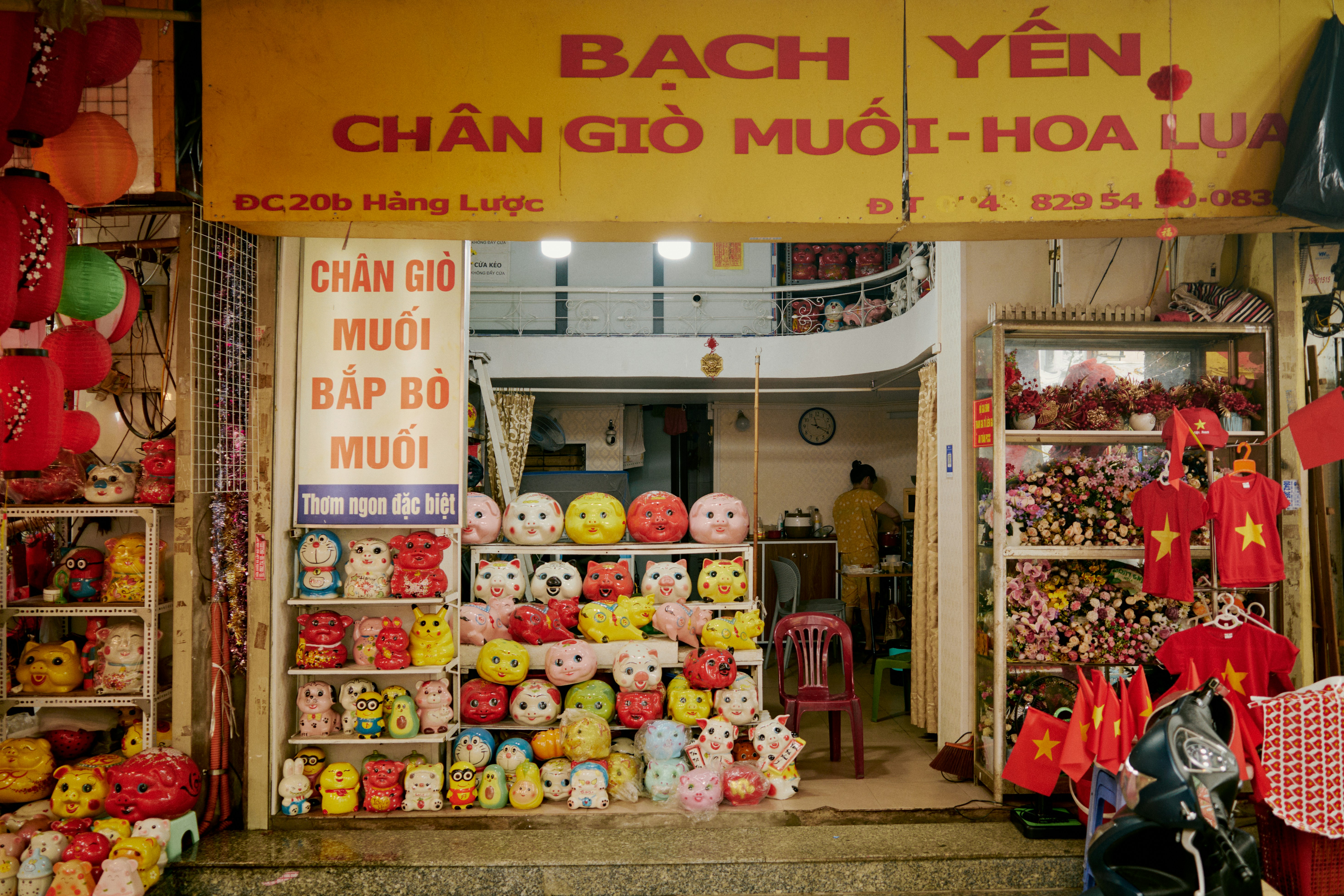 Colorful Shopfront of a Toy and Lantern Market