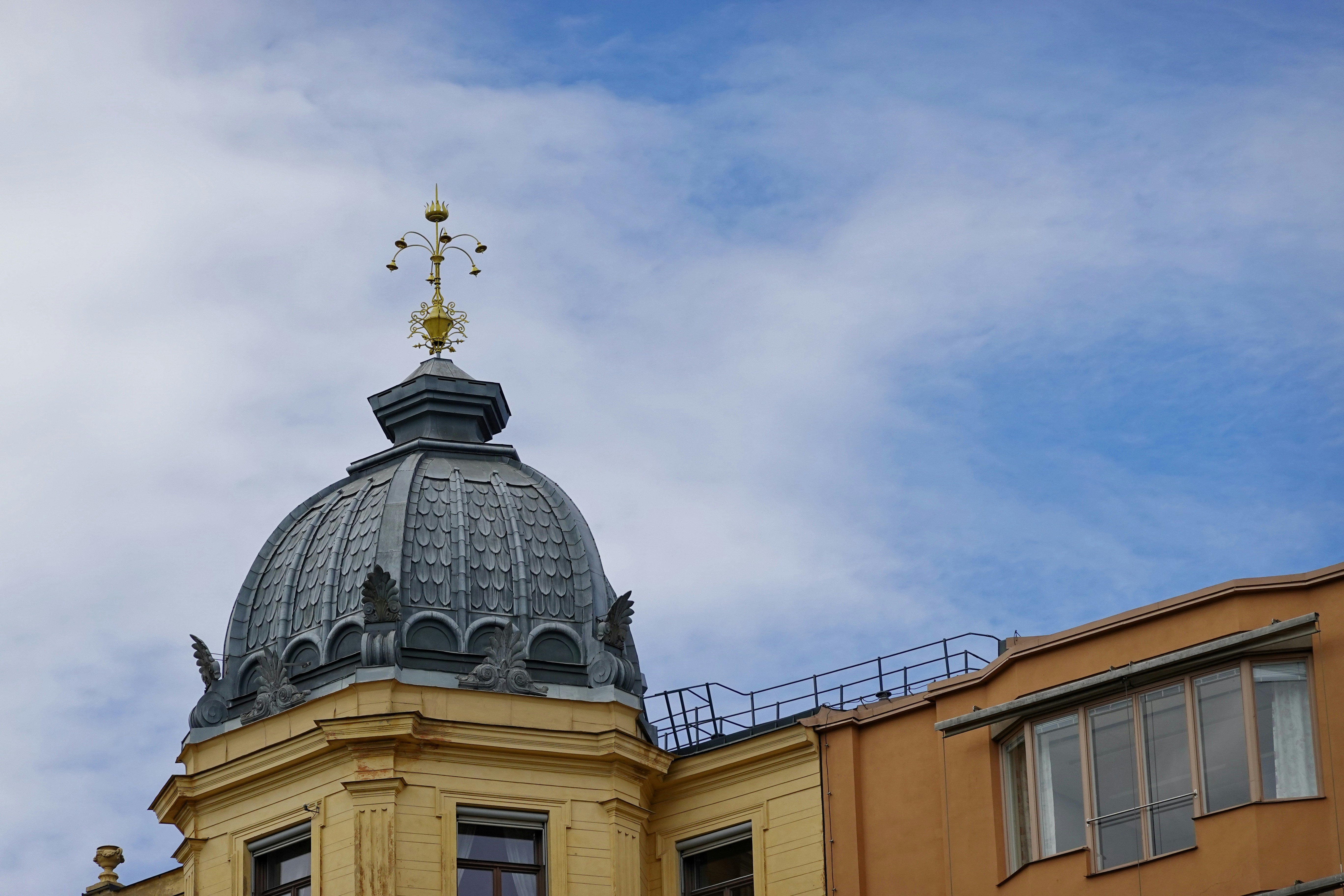The Dome and Rooftops: A European City Silhouette