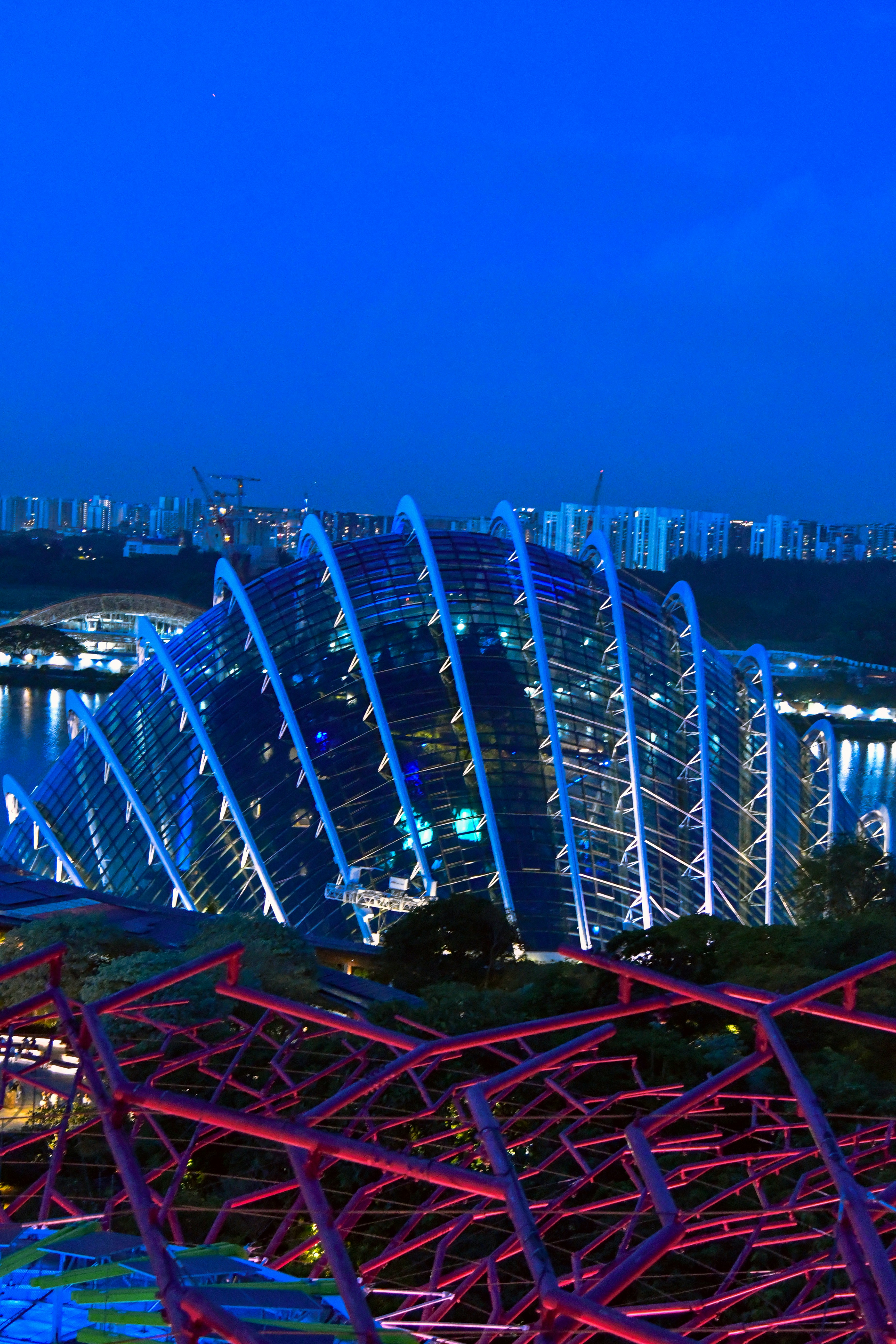 Neon Spine by the River: A Night at the Hypercolortown Park
