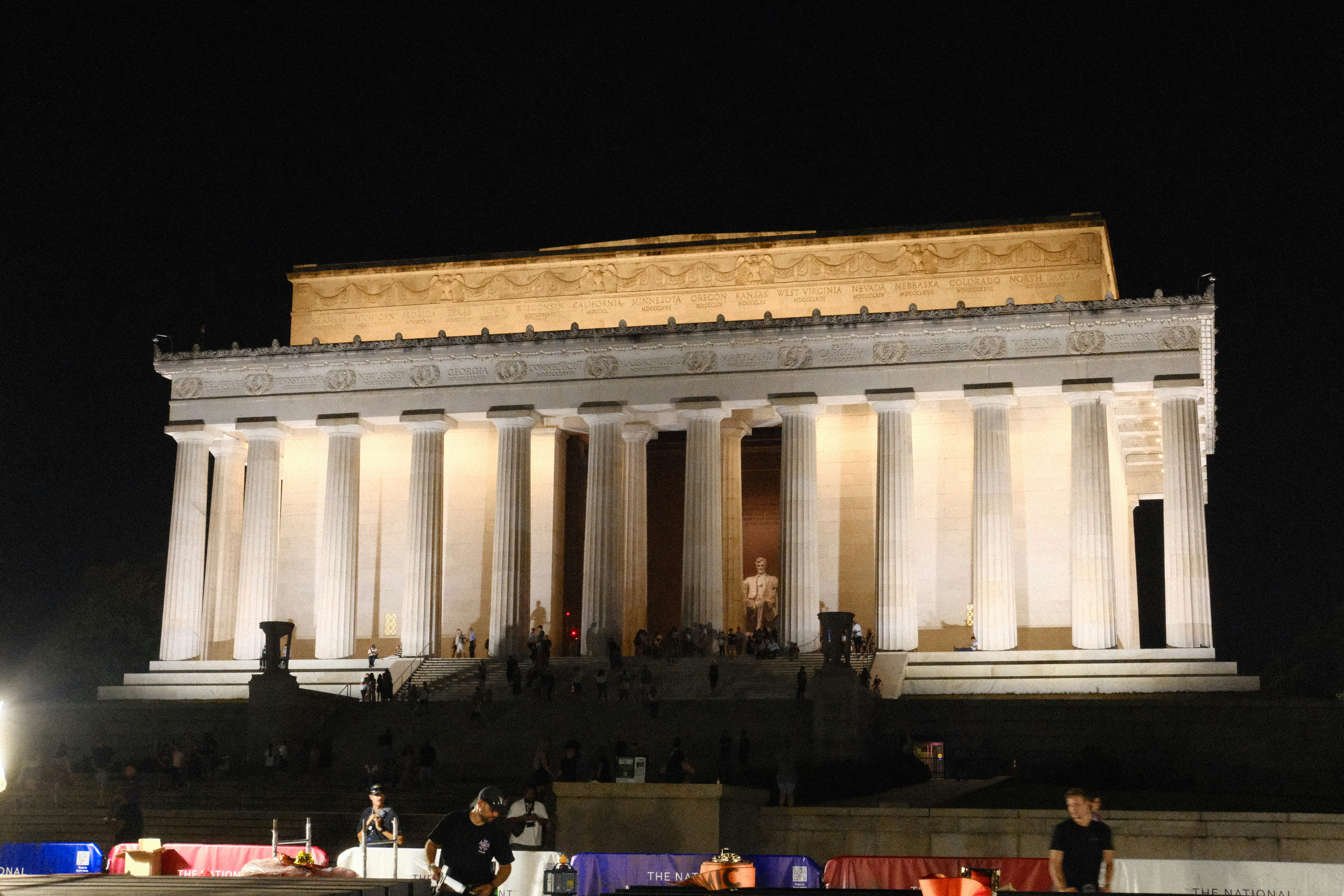 Nighttime Glow Over the Marble Steps