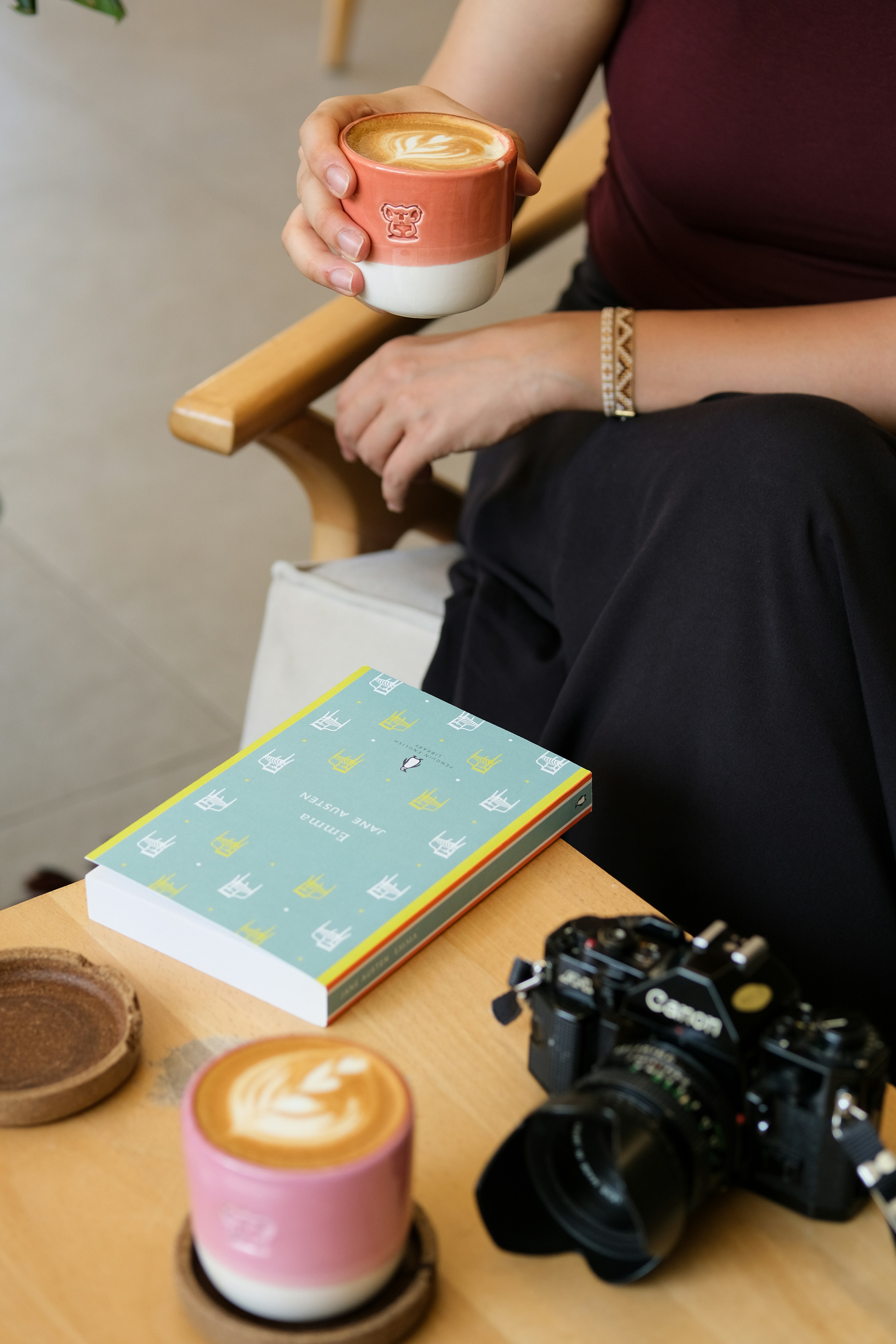 Sip and Shoot: A Quiet Moment with Latte Art and Vintage Gear